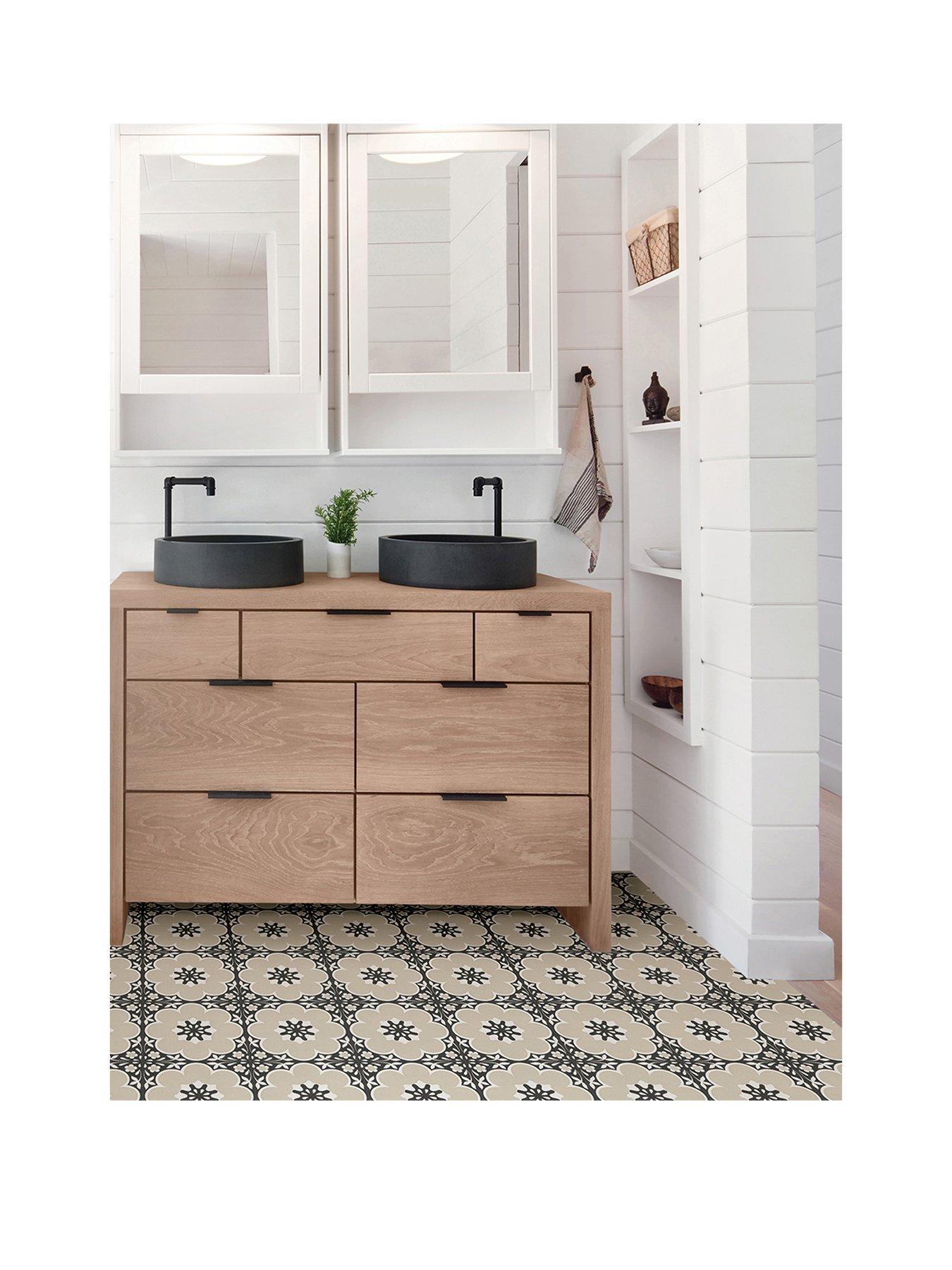 Floor Pops Pack of 10 Daphne Peel & Stick Floor Tiles | Very