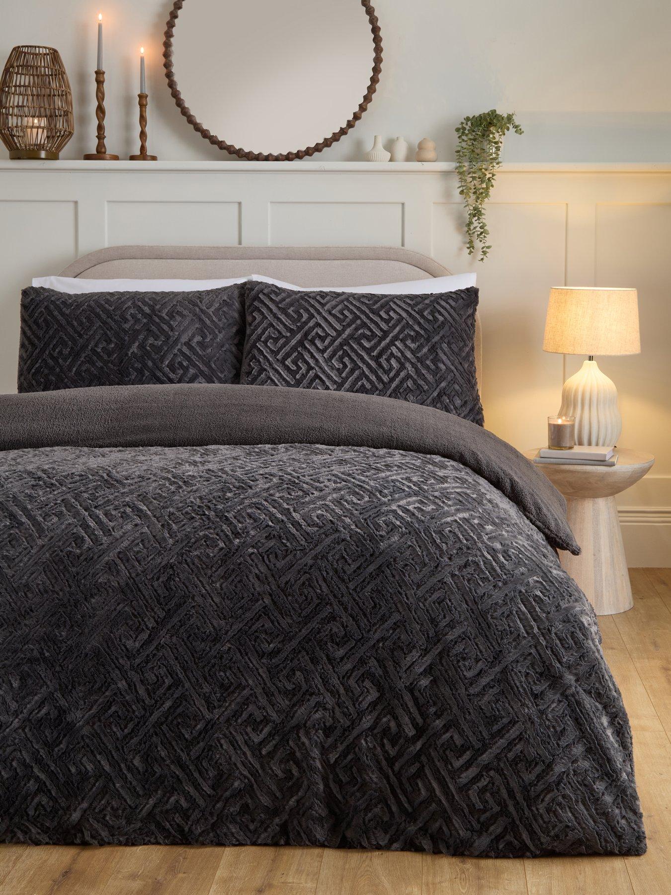 The Very Collection Luxe Geo Fleece Duvet Cover Set | Very