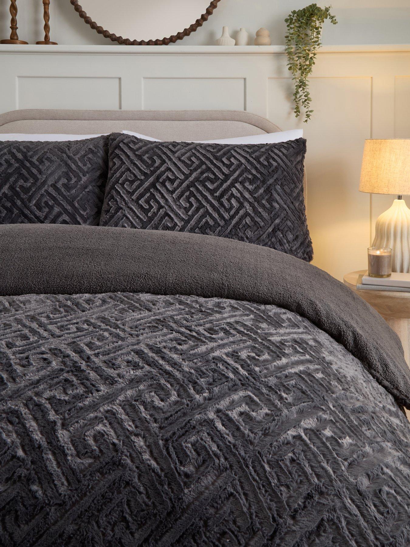 The Very Collection Luxe Geo Fleece Duvet Cover Set | Very