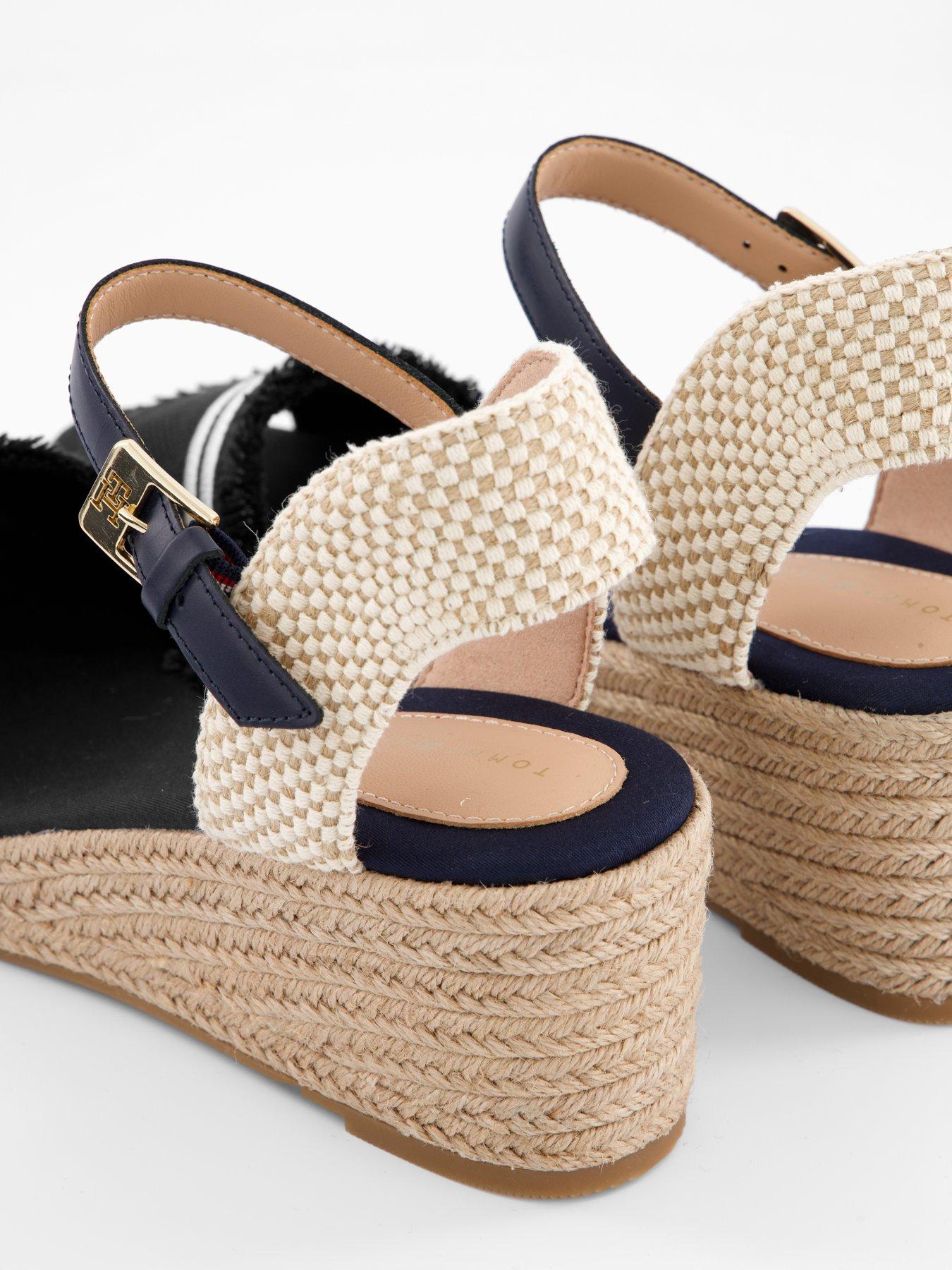 Tommy Hilfiger Fringe Canvas Medium Wedge - Space Blue | Very
