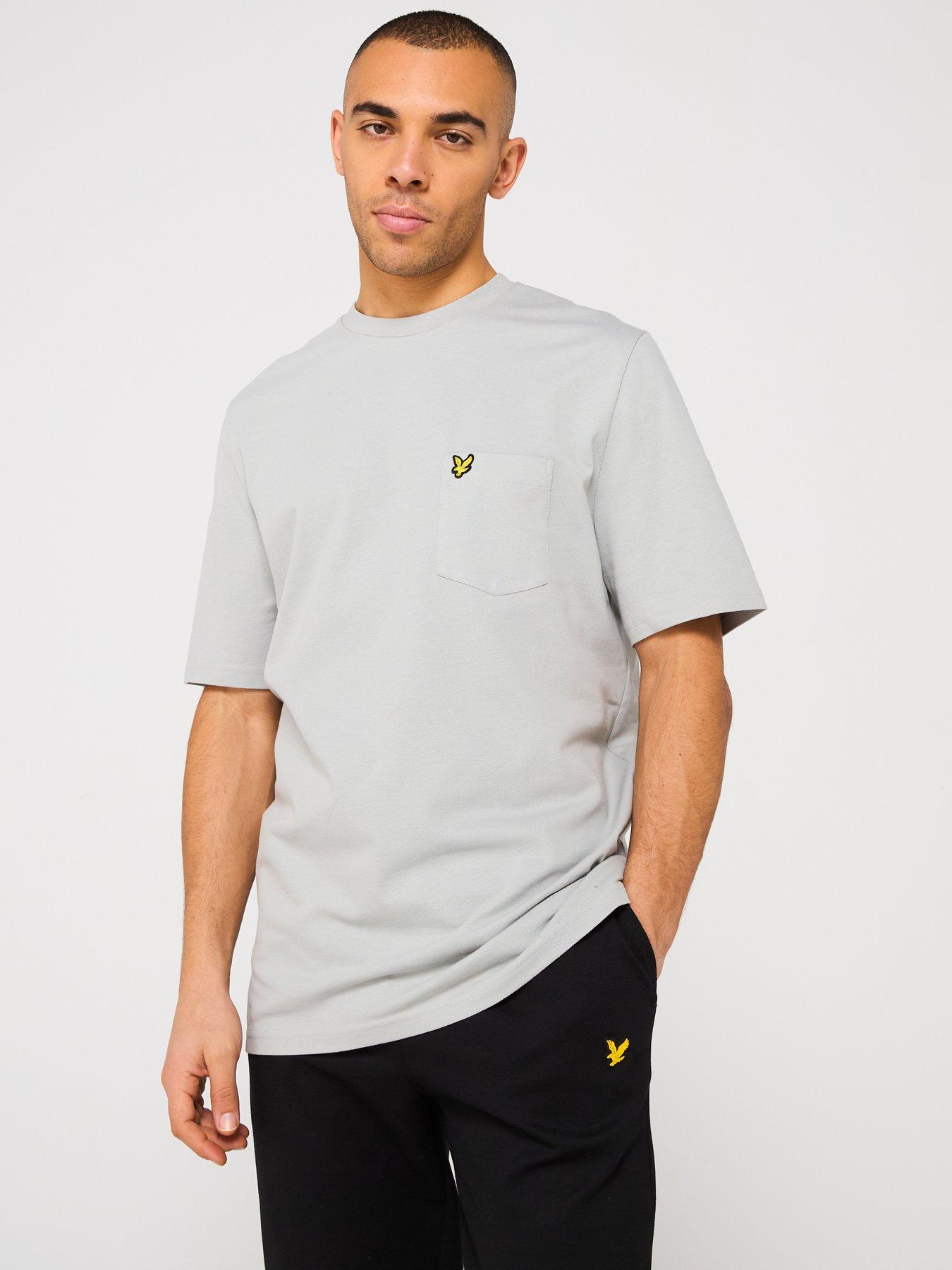 Lyle & Scott Plain Pique Pocket T-Shirt - Grey | Very
