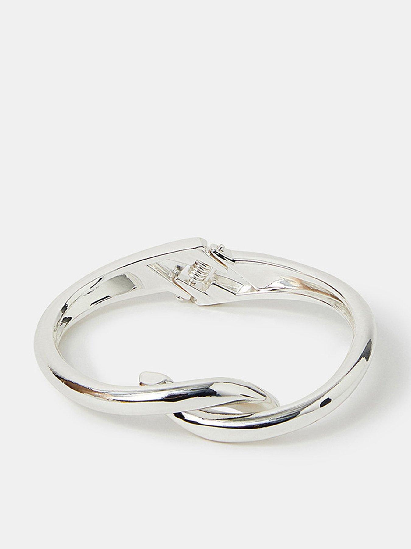 Accessorize Twist Knot Hinge Bangle Silver | Very