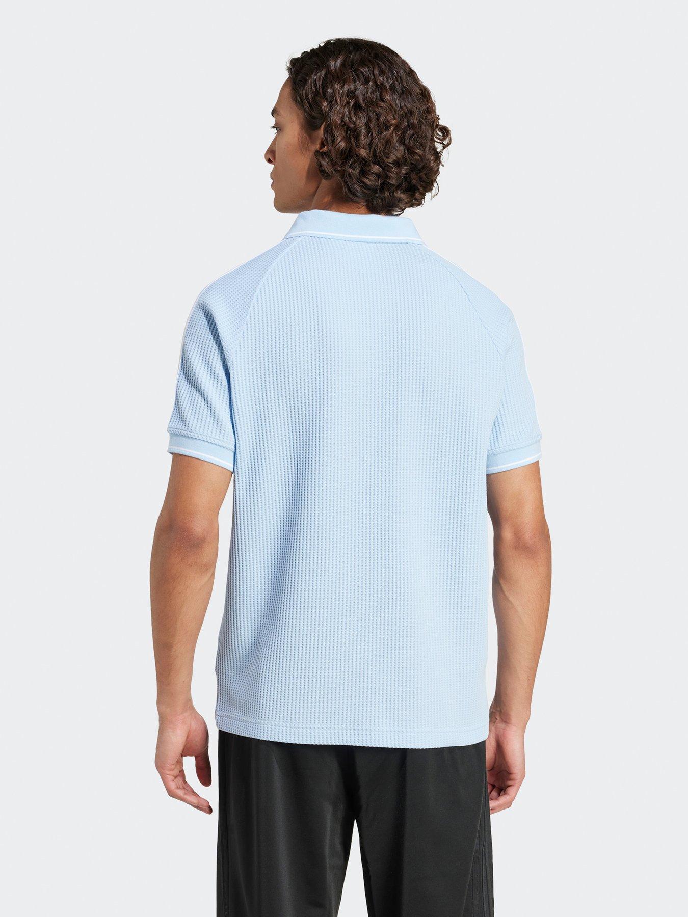 adidas Originals Mens Waffle Knit Polo Shirt - Blue | Very