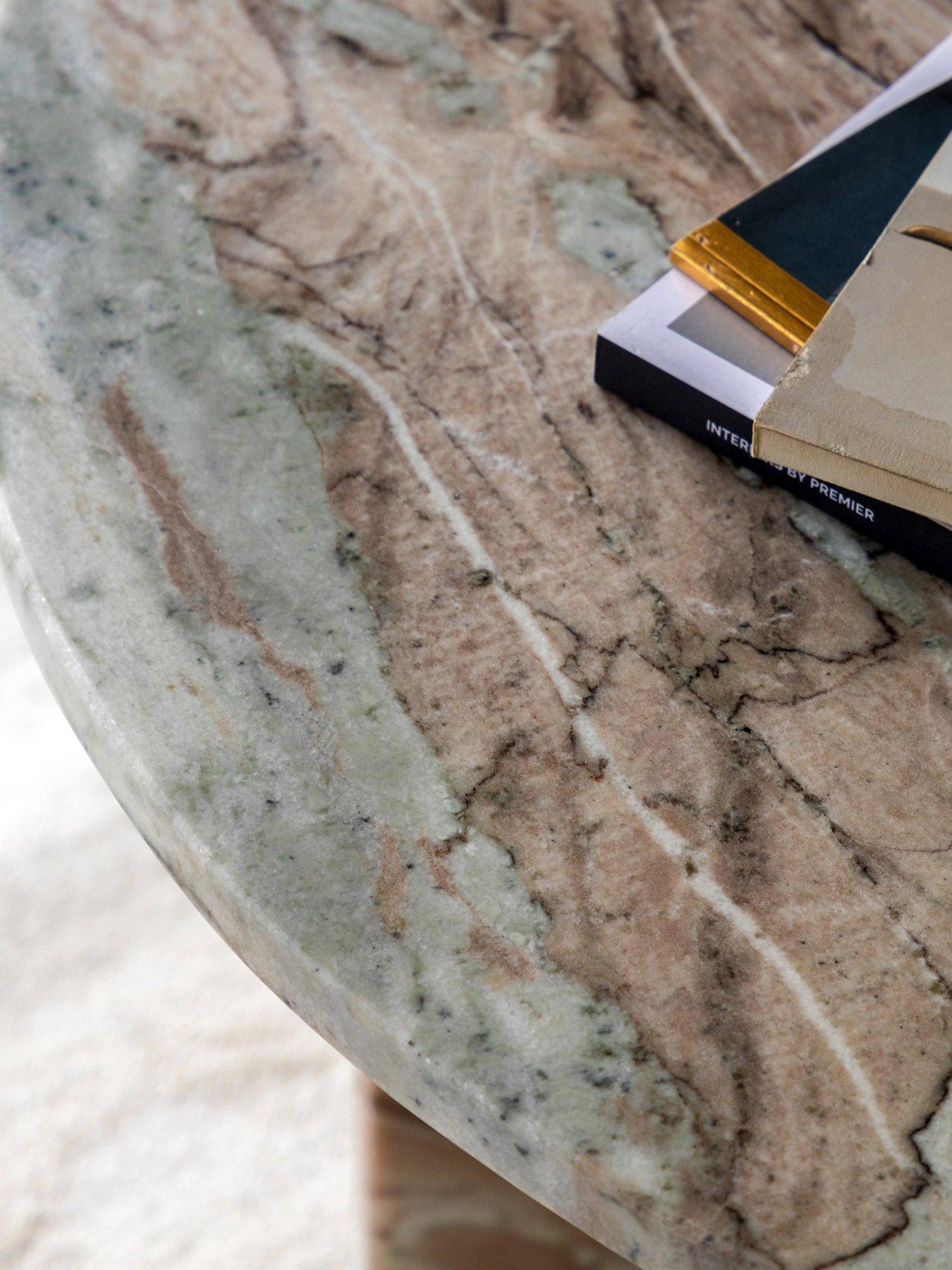 Gallery Direct Amina Ready Assembled Marble Coffee Table - Natural | Very