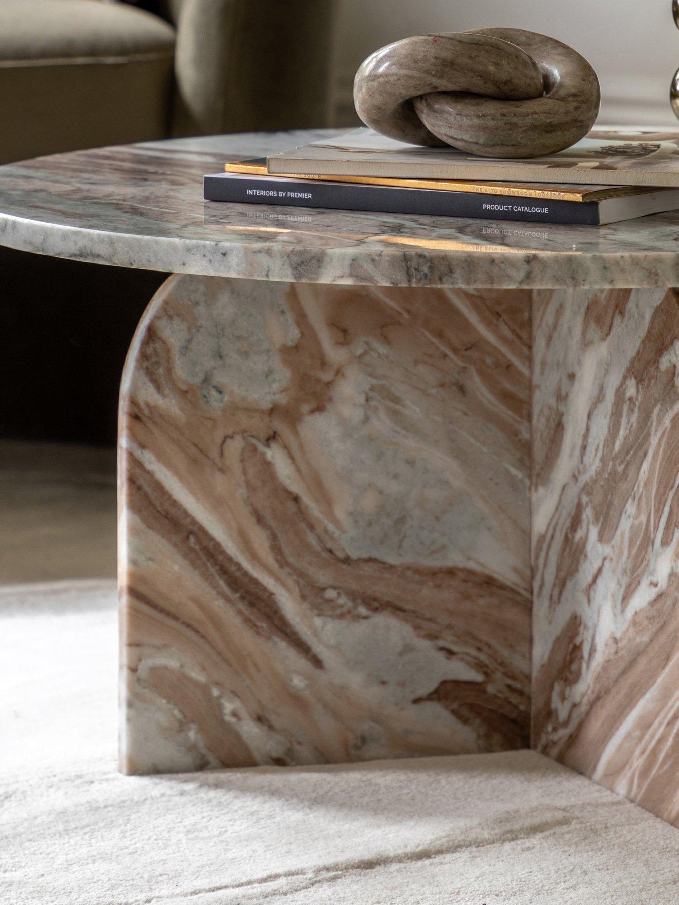 Gallery Direct Amina Ready Assembled Marble Coffee Table - Natural | Very