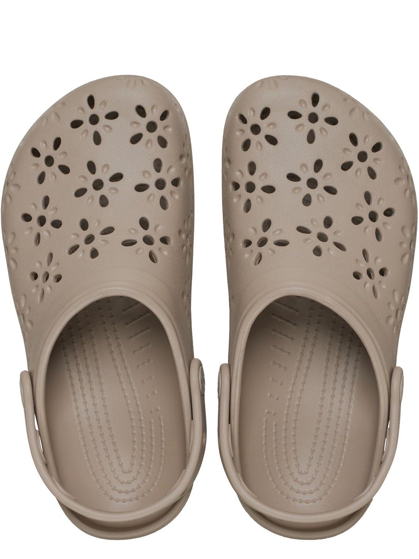 Crocs Classic Floral Cut Out Clog - Taupe | Very