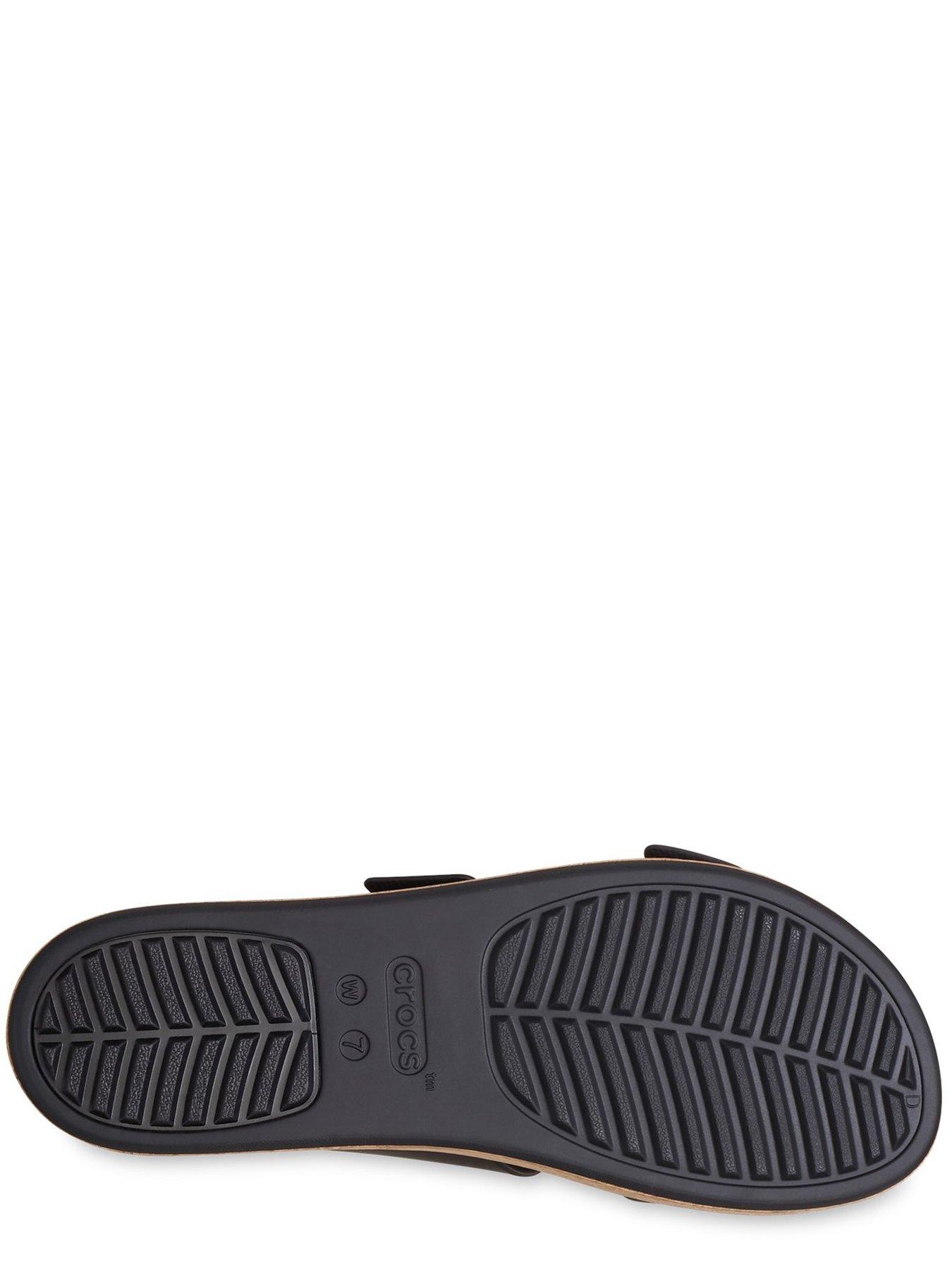 Crocs Brooklyn Buckle Cork Low Wedge Sandal - Black | Very