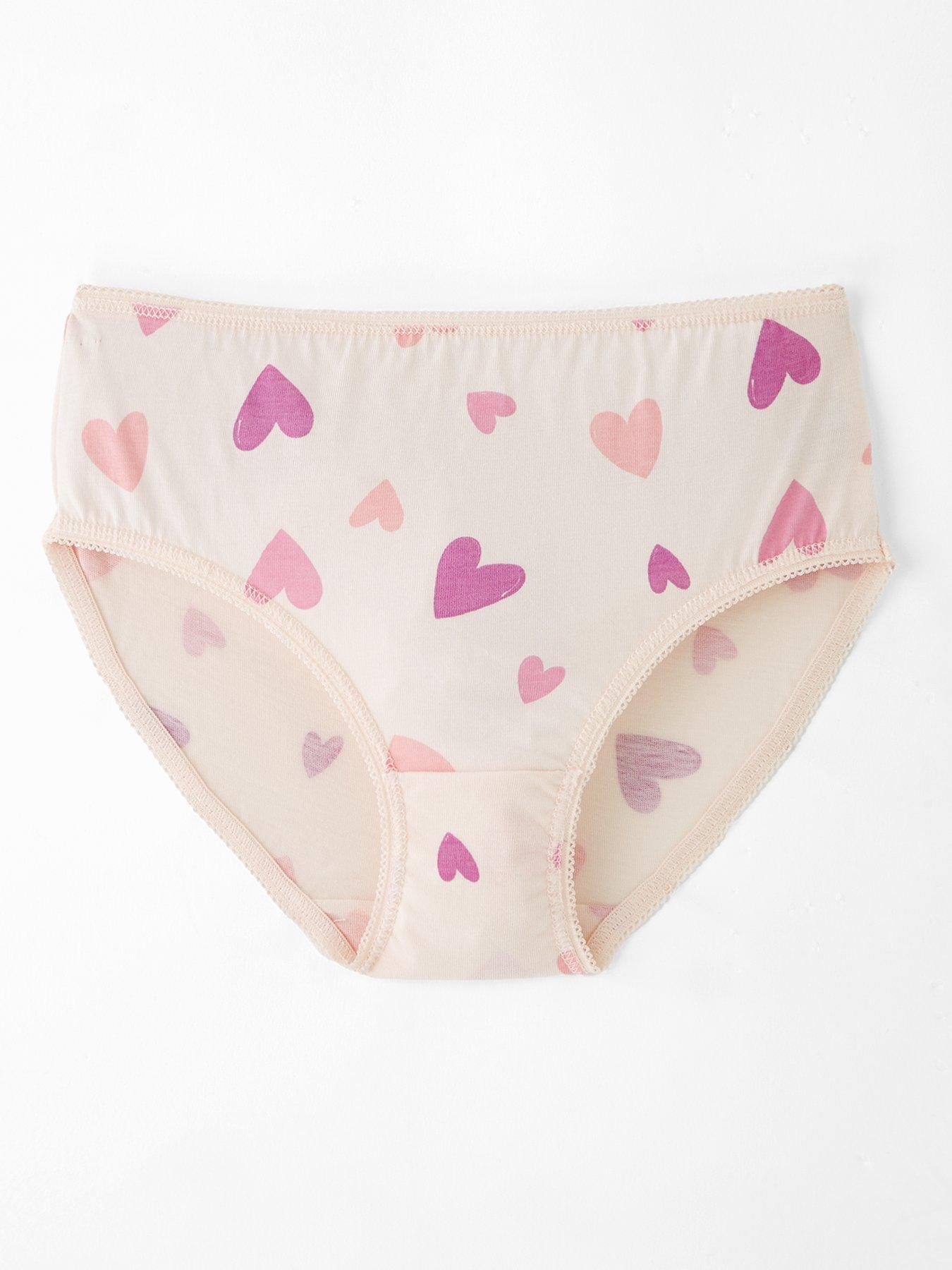 The Very Collection Girls 7 Pack Briefs - Star/Heart Print | Very