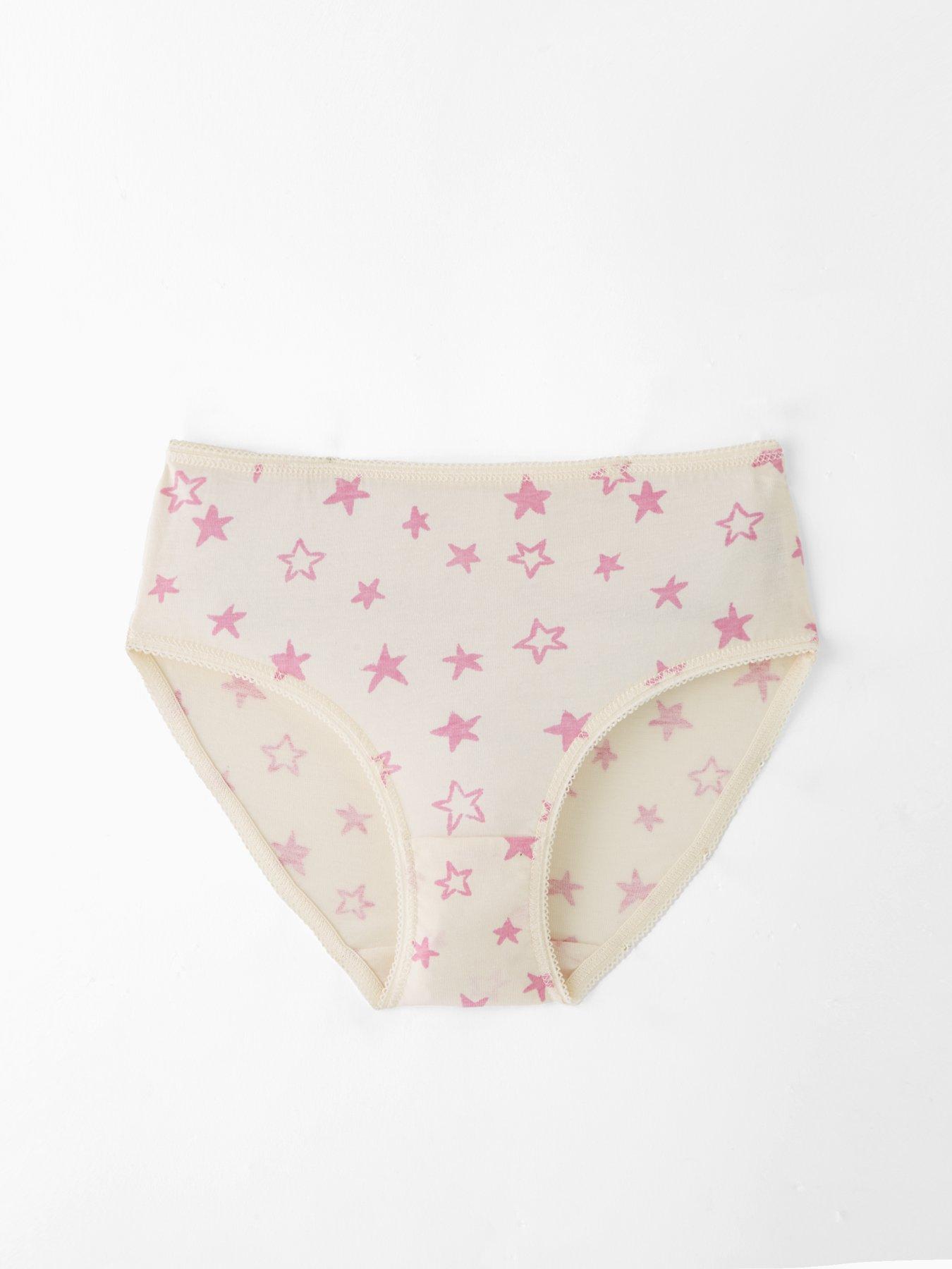 The Very Collection Girls 7 Pack Briefs - Star/Heart Print | Very