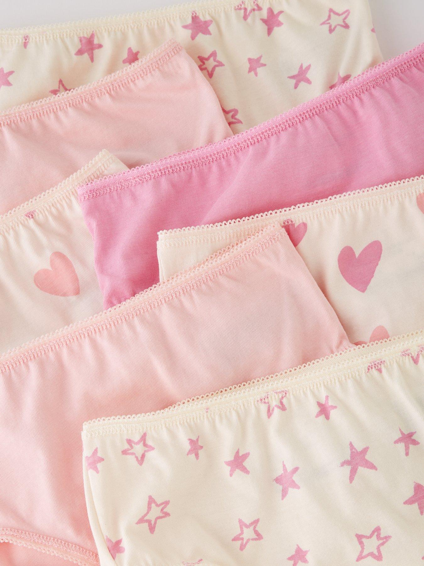 The Very Collection Girls 7 Pack Briefs - Star/Heart Print | Very