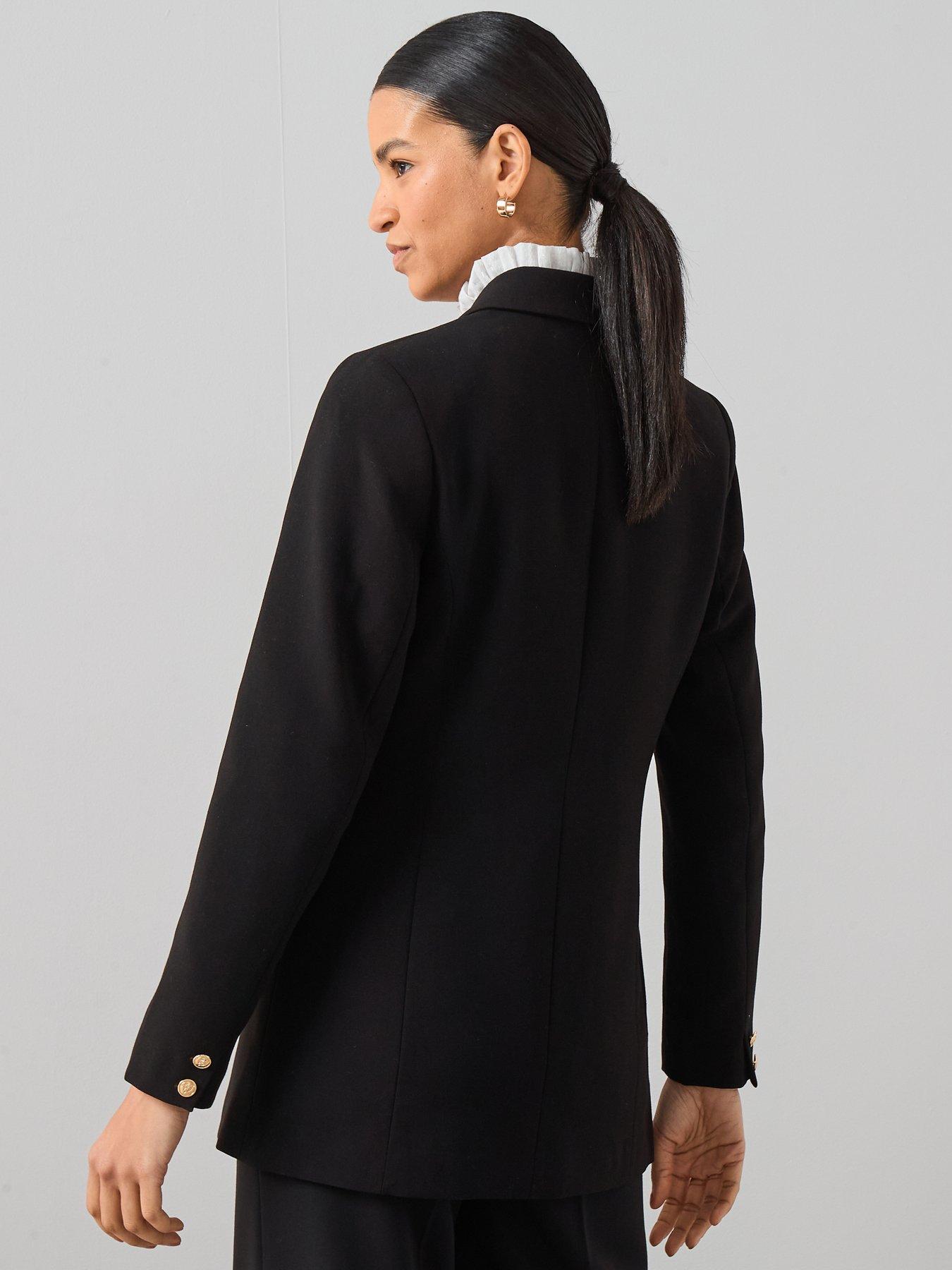 The Very Collection Long Line Military Jacket - Black | Very