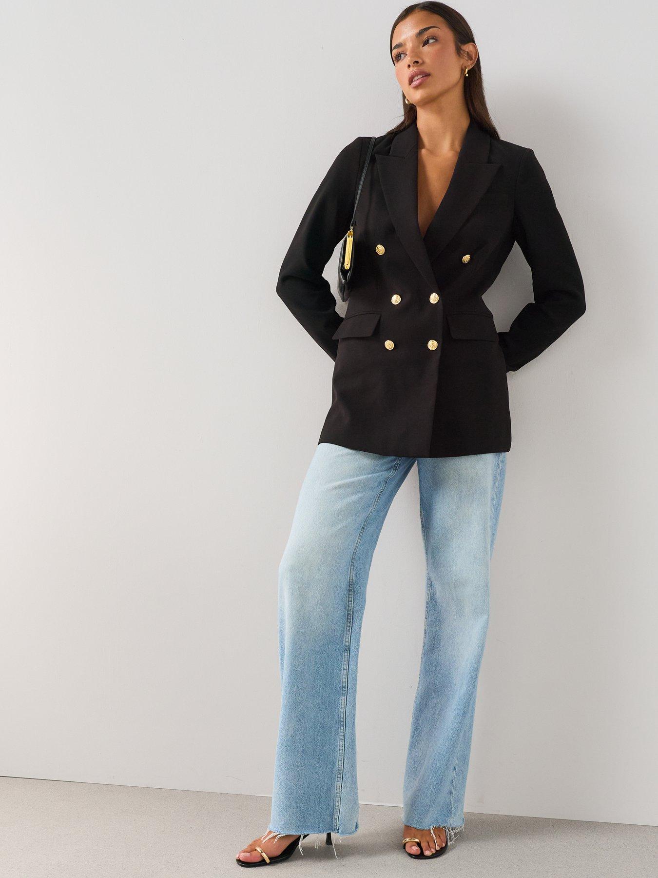 The Very Collection Long Line Military Jacket - Black | Very