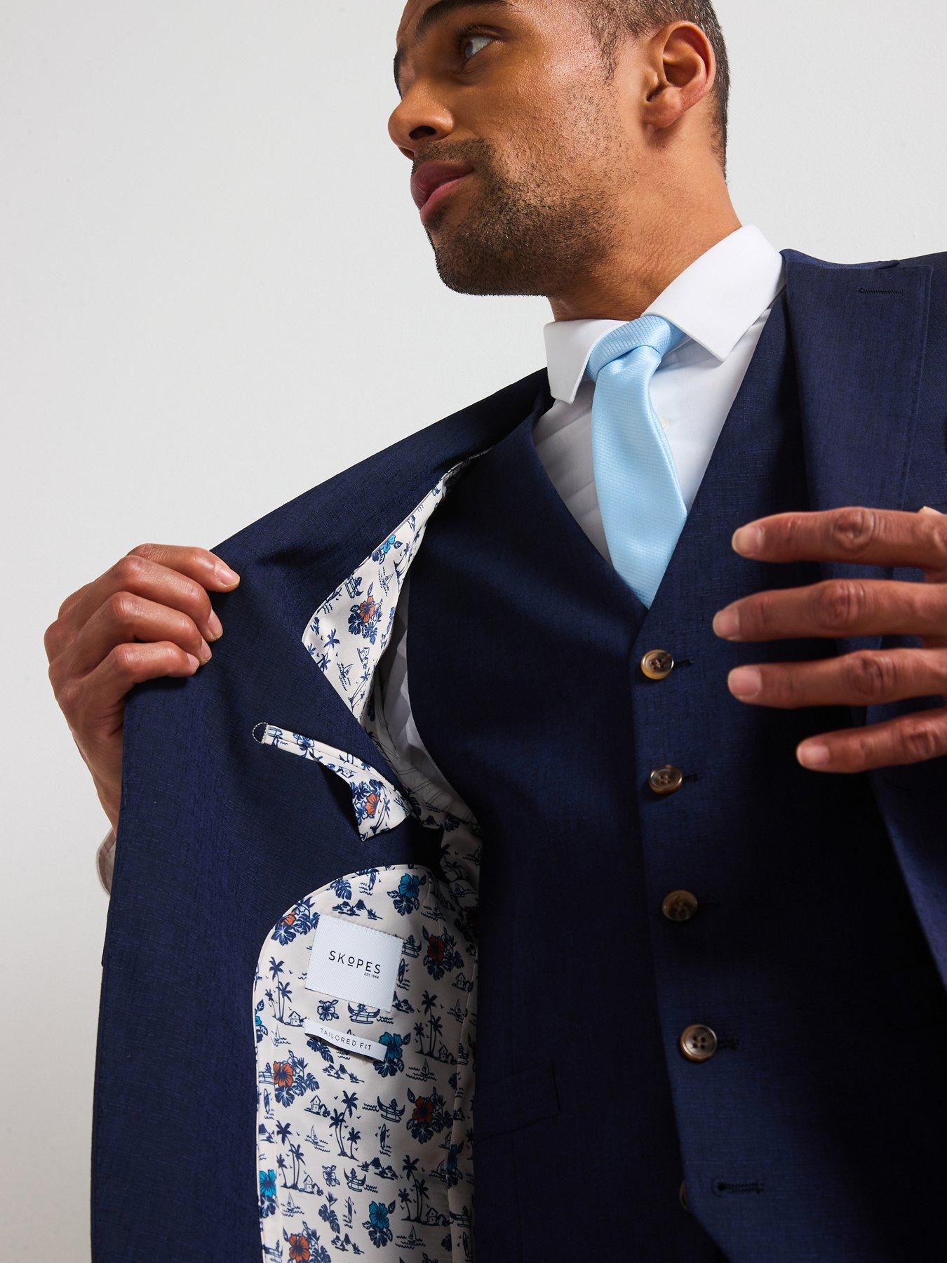 Skopes Caspian Tailored Fit Suit Jacket - Navy | Very