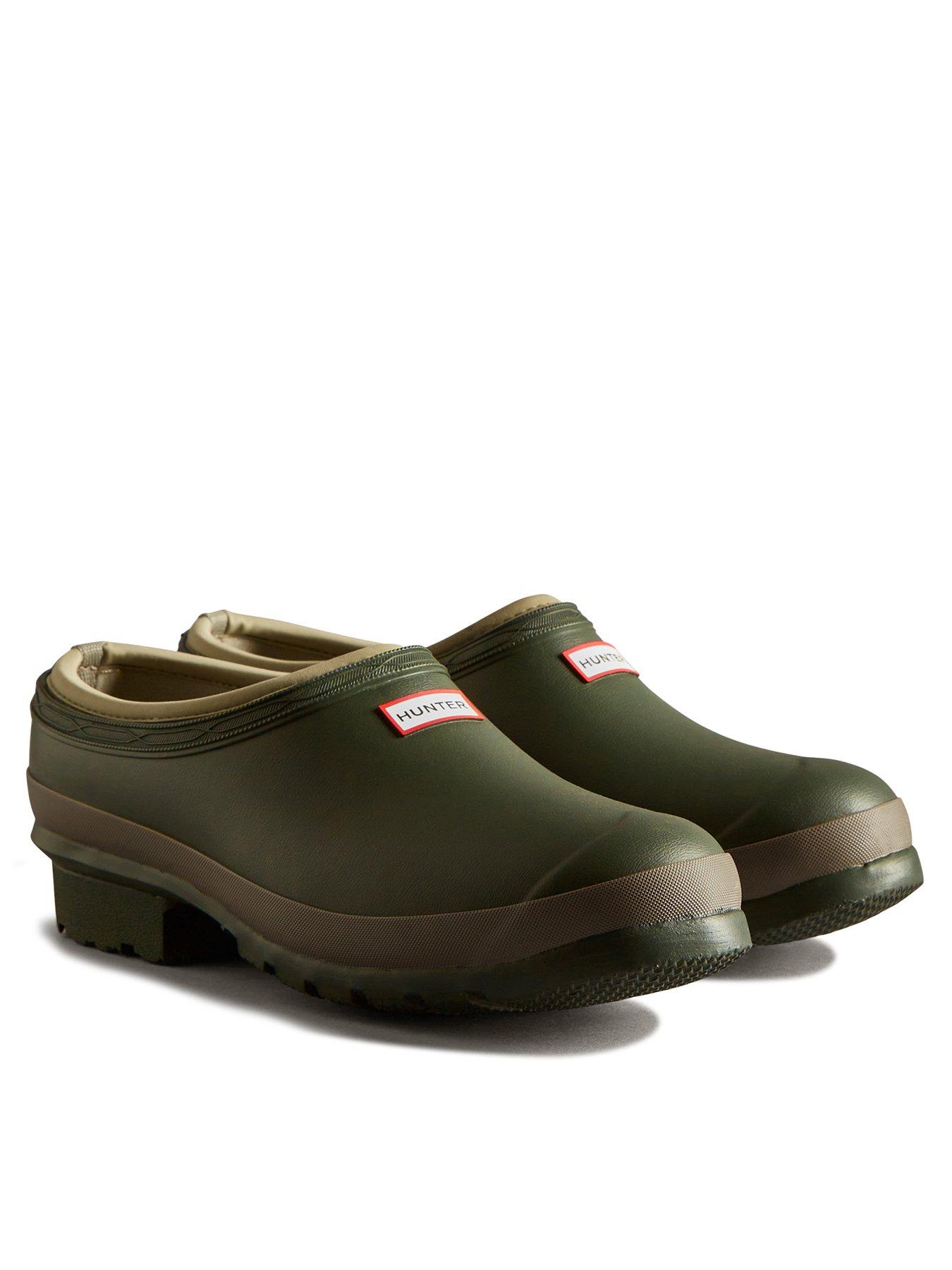 Hunter Mens Gardener Neo Lined Clogs - Green | Very