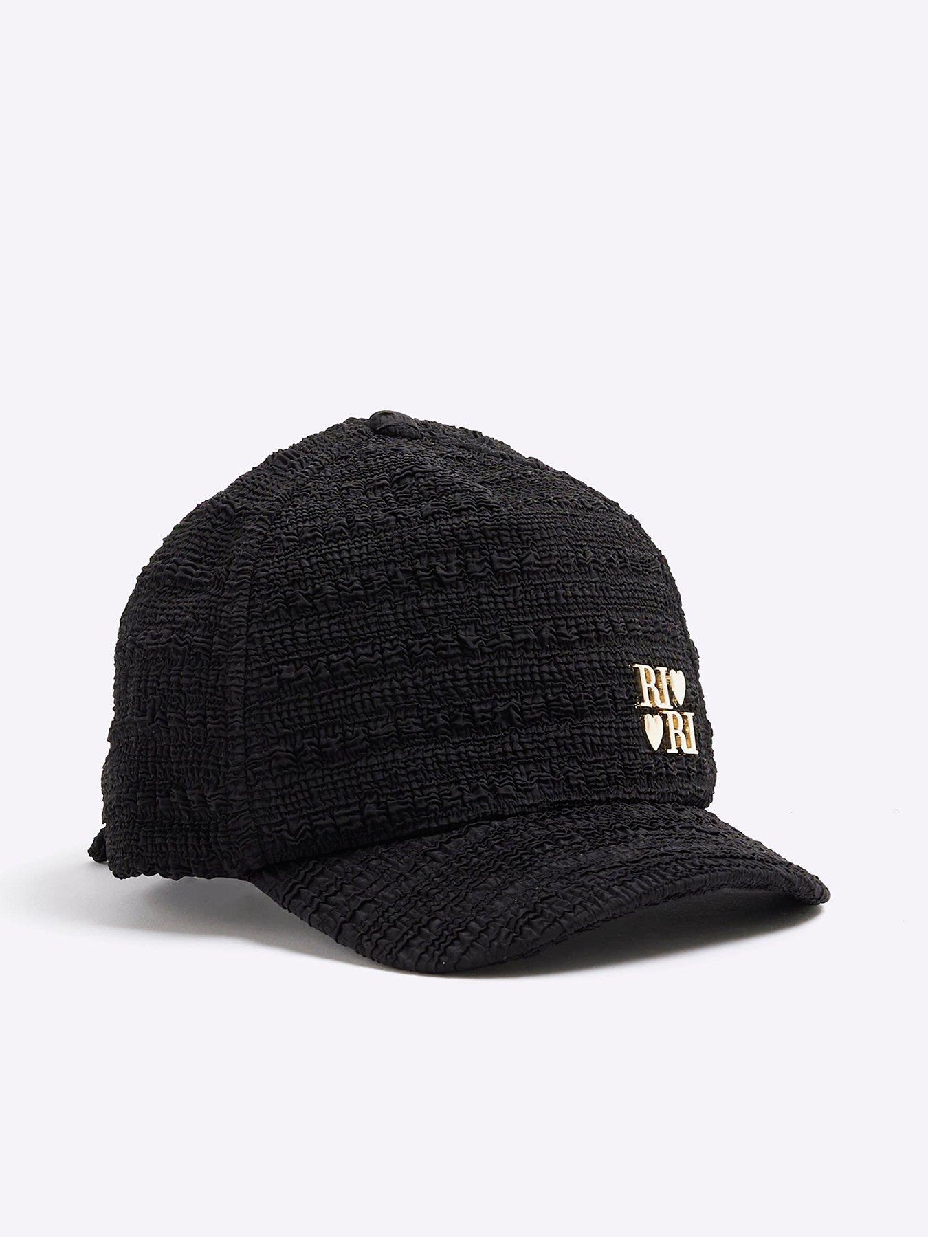River Island Girls Textured Tie Back Cap - Black | Very