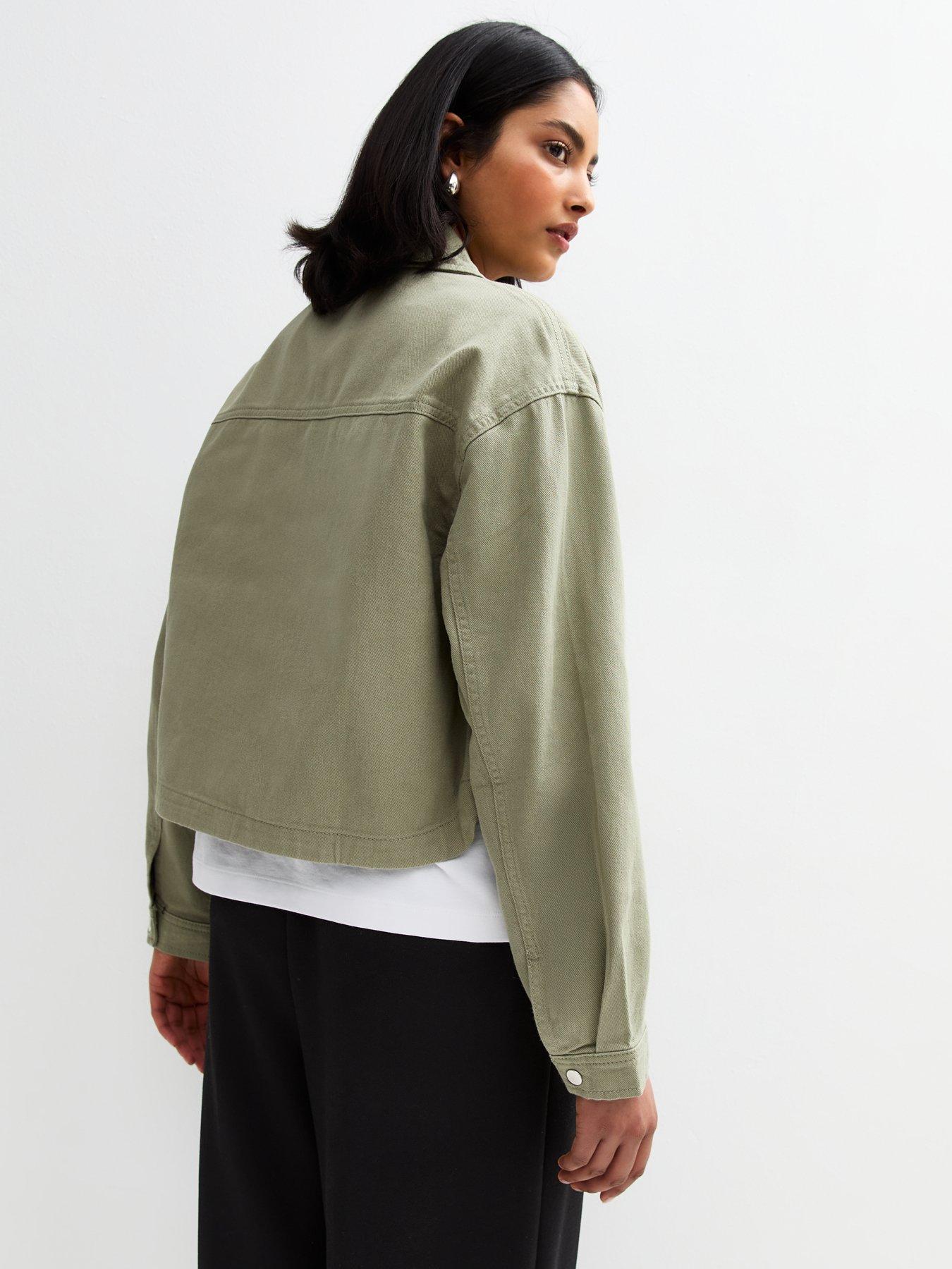 New Look Olive Cotton Button Up Twill Shacket | Very