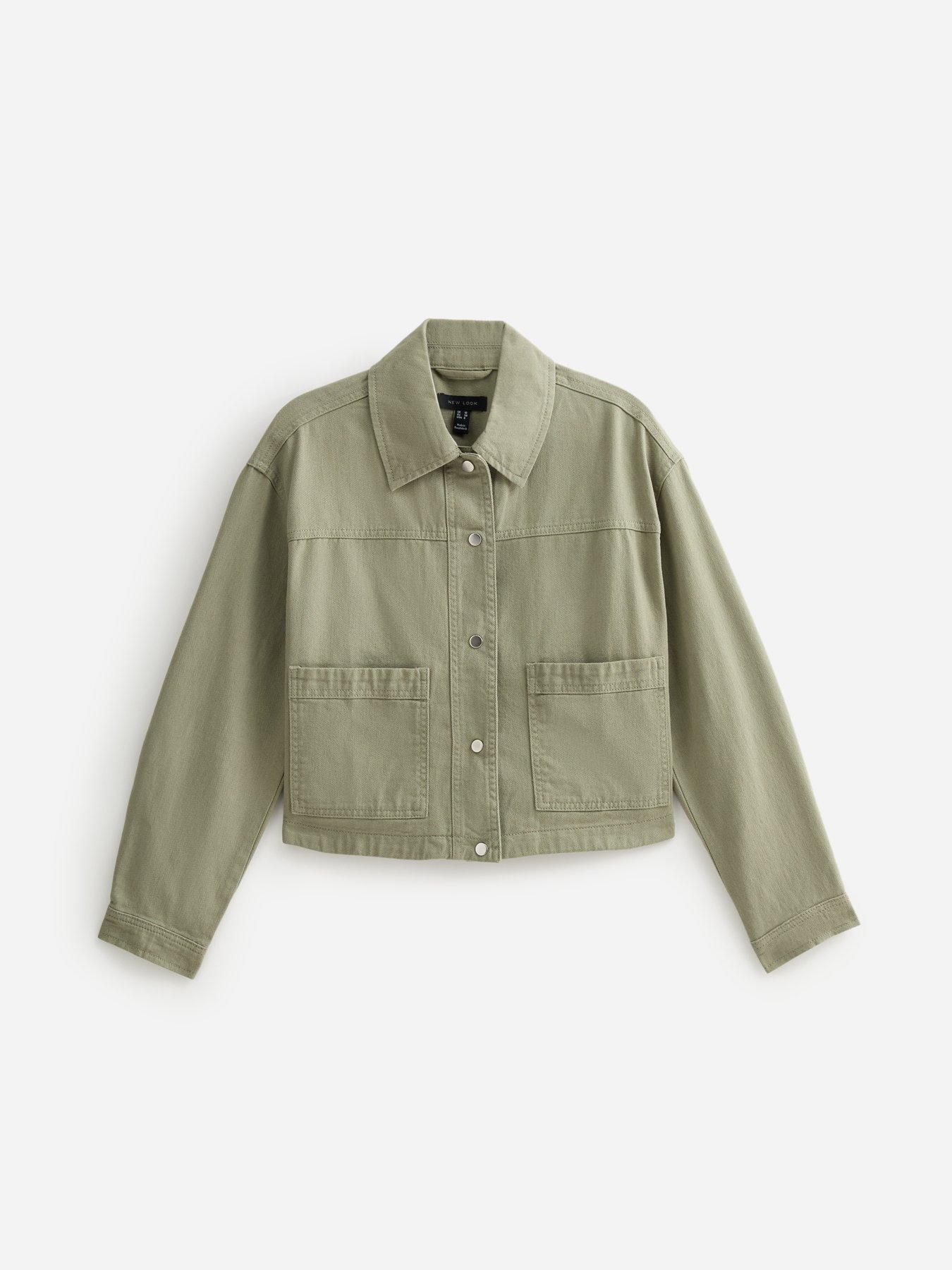 New Look Olive Cotton Button Up Twill Shacket | Very