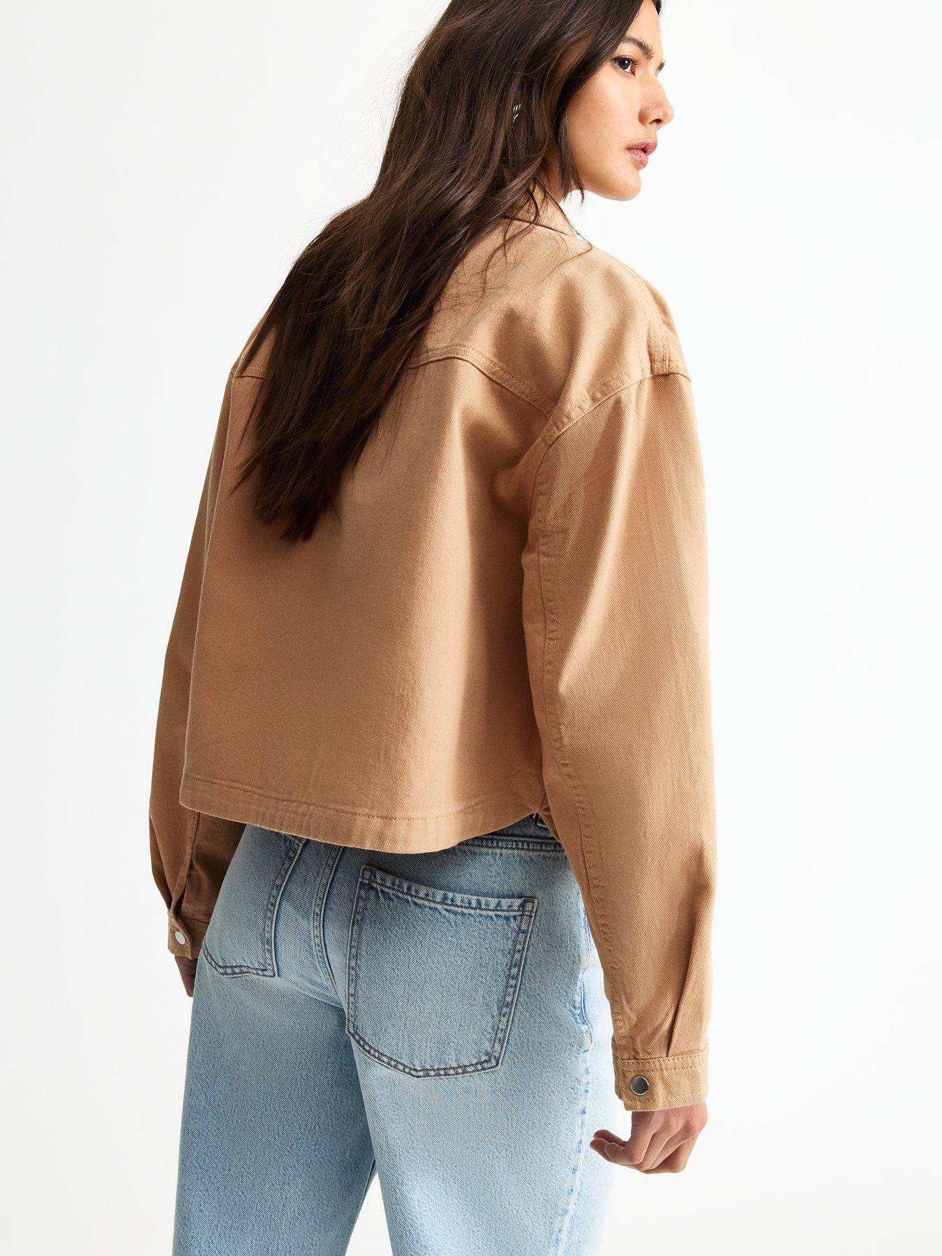 New Look Tan Brown Cotton Button Up Shacket | Very