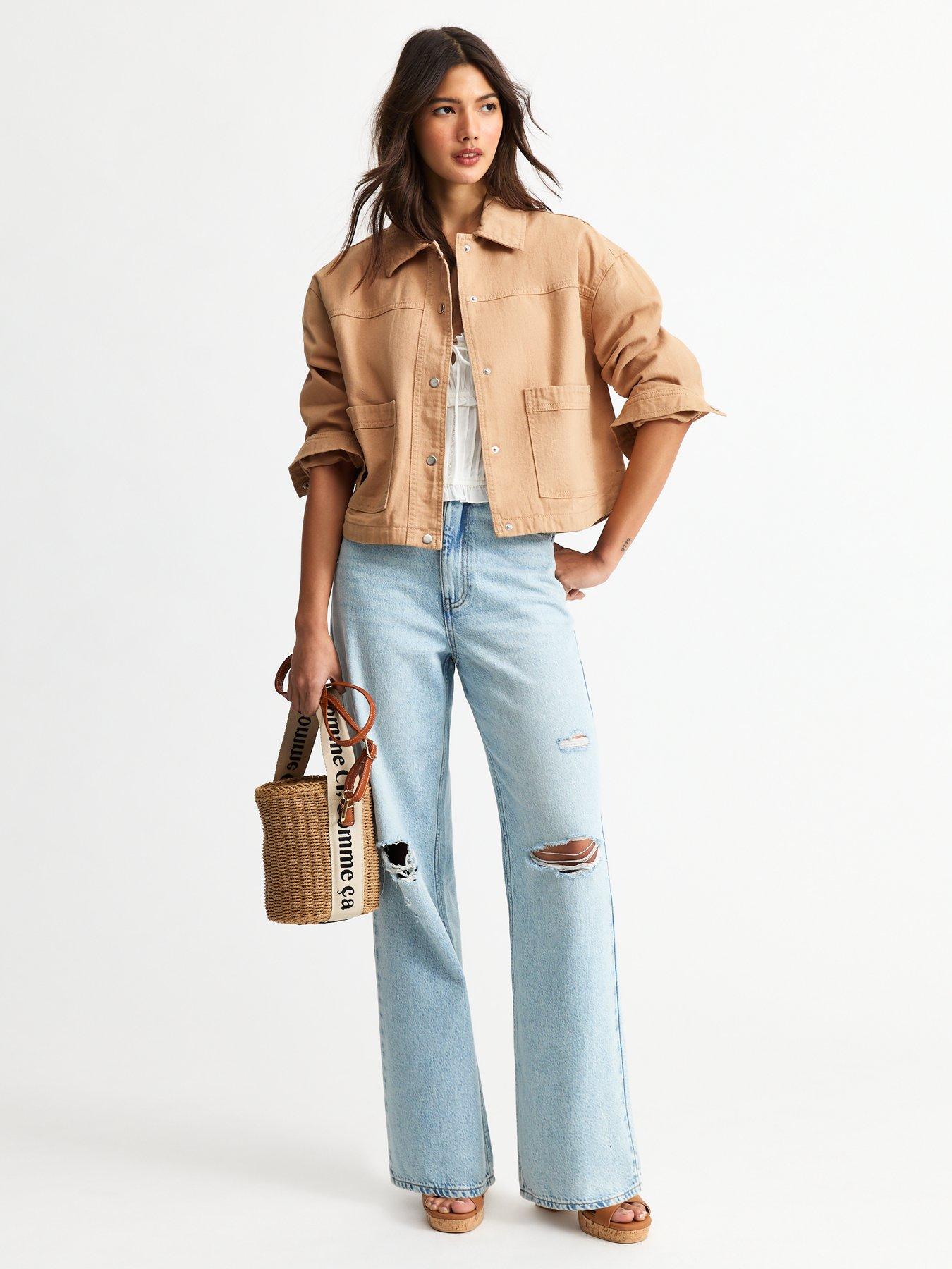 New Look Tan Brown Cotton Button Up Shacket | Very