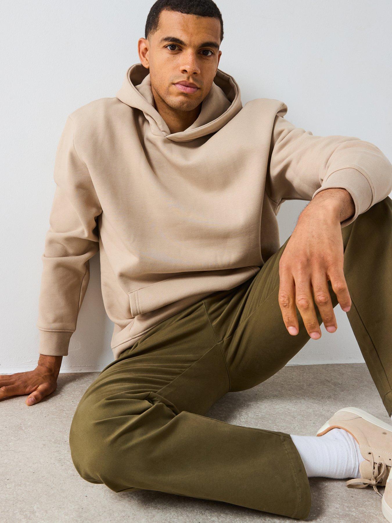 Very Man Heavyweight Relaxed Fit Hoodie - Beige | Very