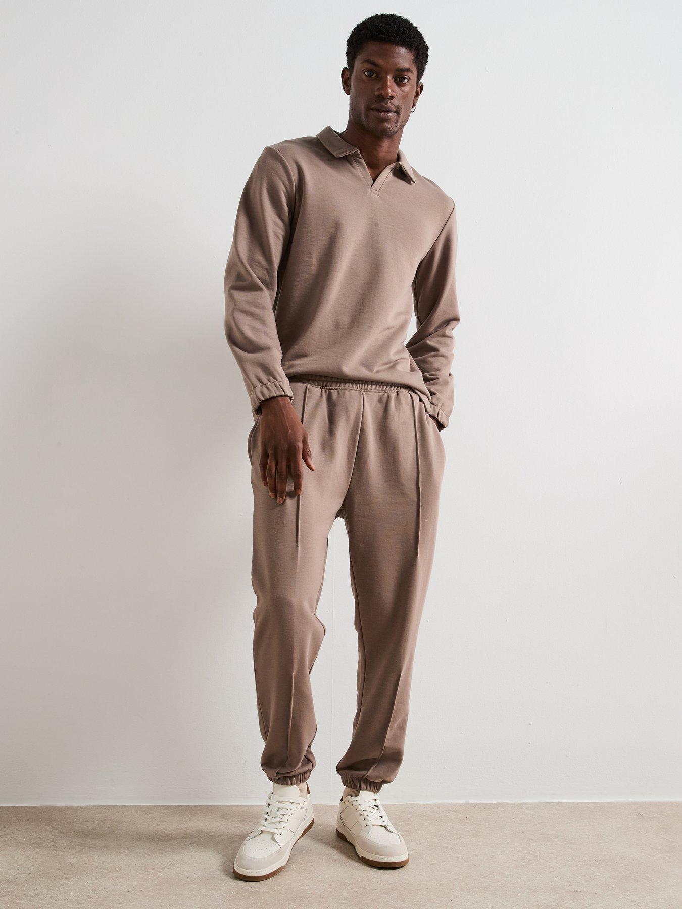 Very Man Heavyweight Trophy Neck Sweatshirt - Beige | Very