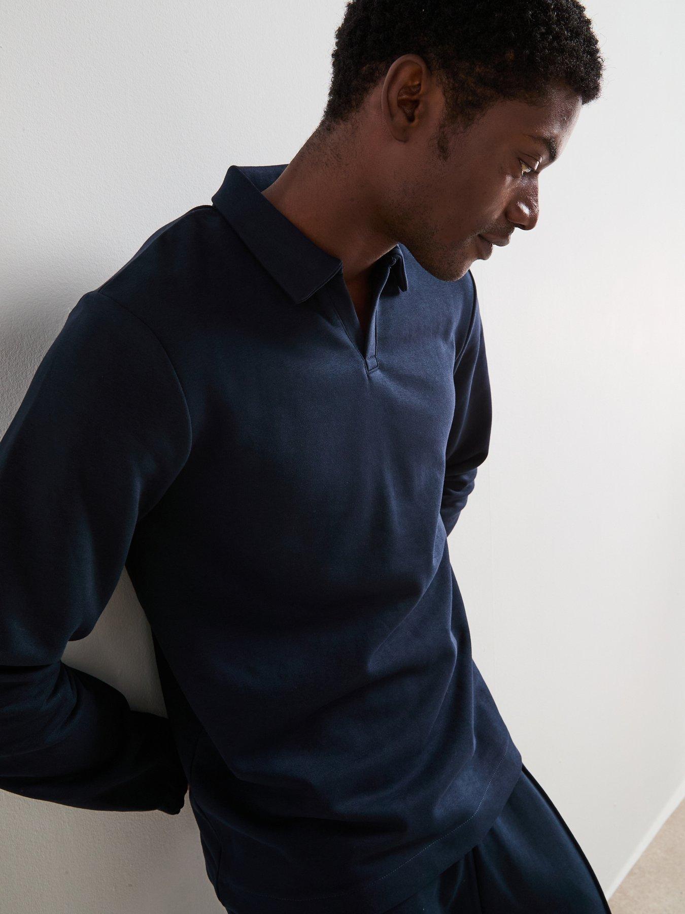 Very Man Heavyweight Trophy Neck Sweatshirt - Navy | Very