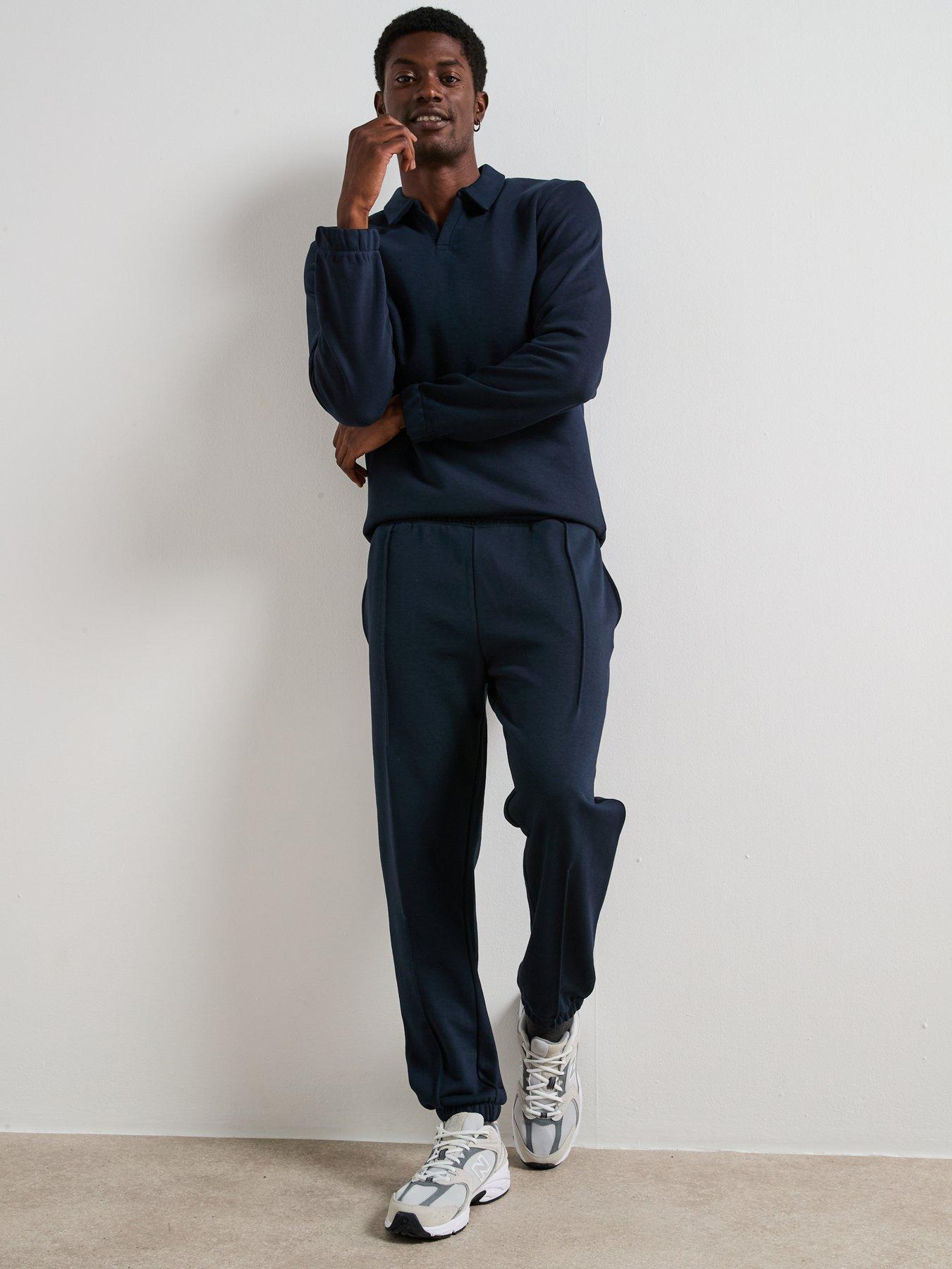 Very Man Heavyweight Trophy Neck Sweatshirt - Navy | Very