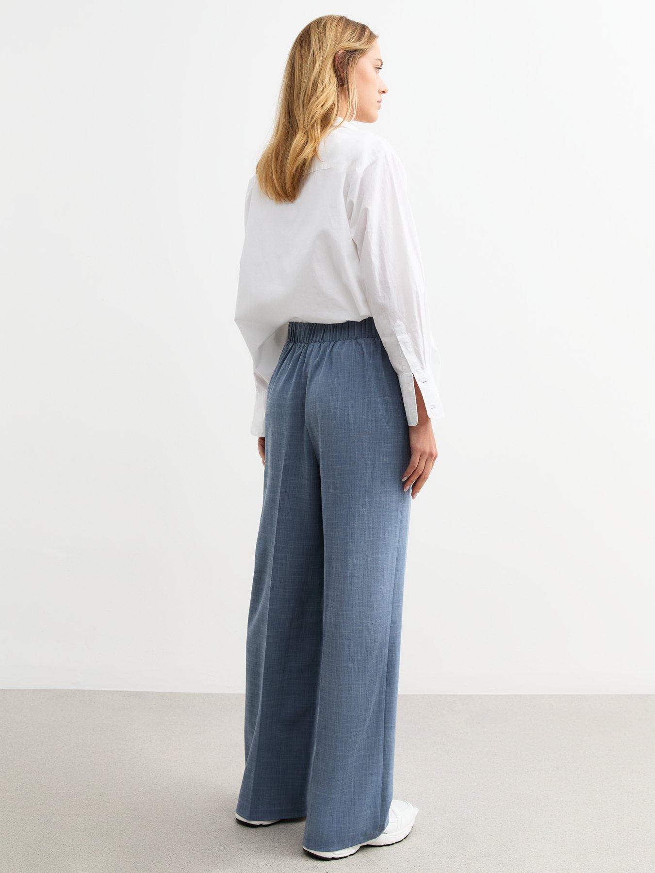 New Look Light Blue Pull On Tailored Trousers | Very