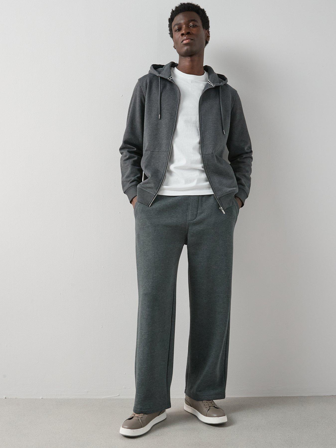 Very Man Essential Zip Through Hoodie - Charcoal | Very