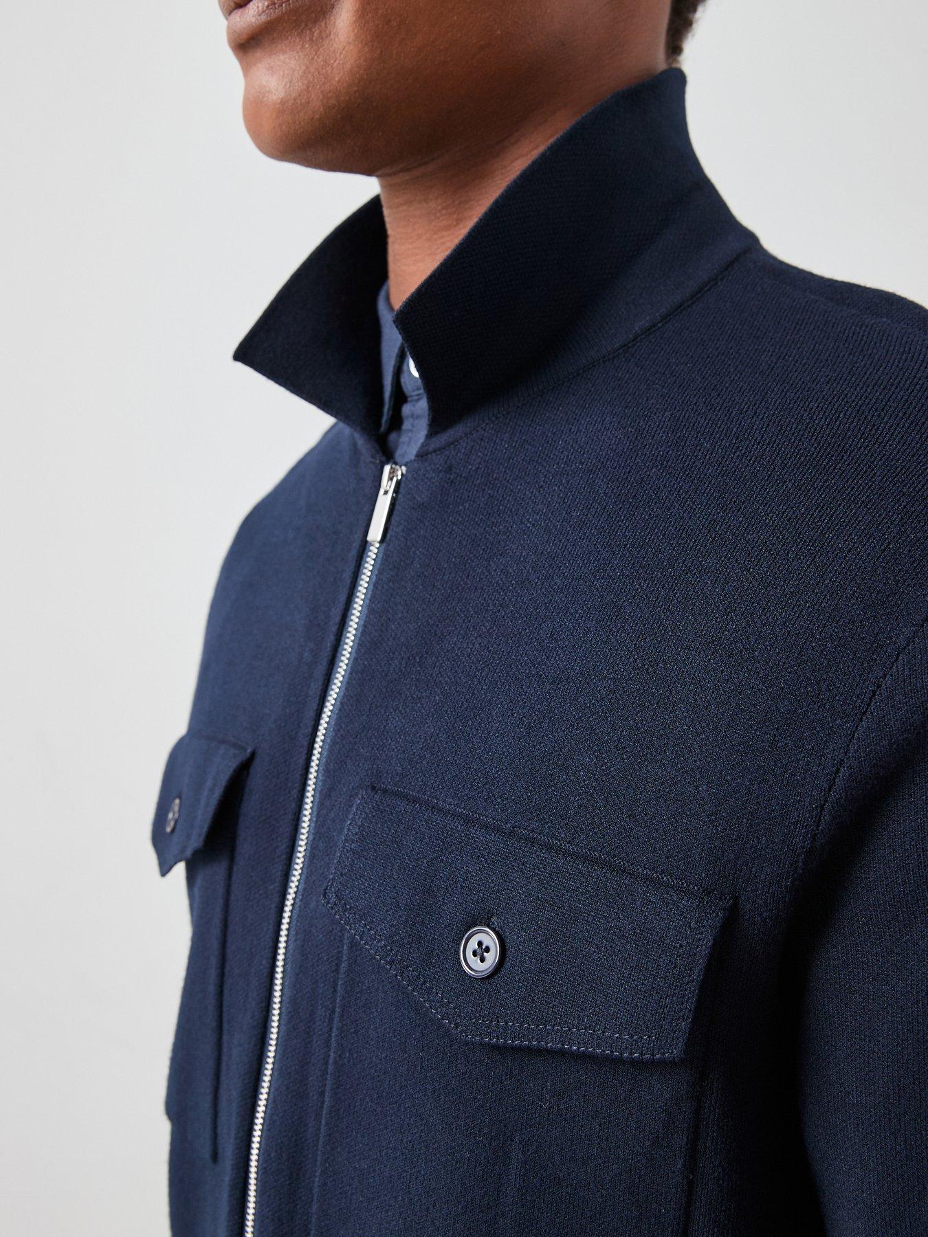 The Very Collection Midweight Knitted Zip Shacket - Navy | Very