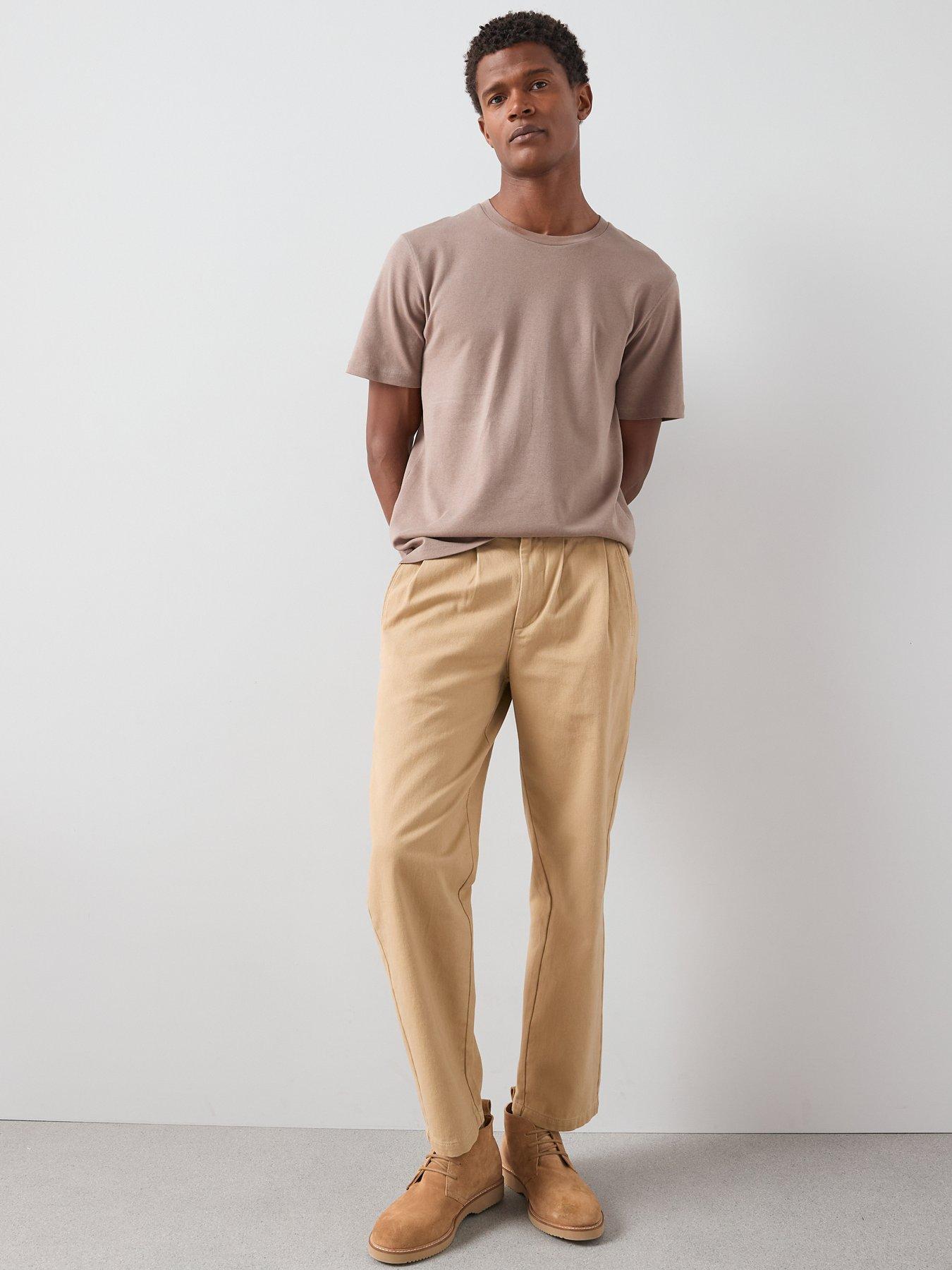 The Very Collection Double Pleat Trousers - Brown | Very