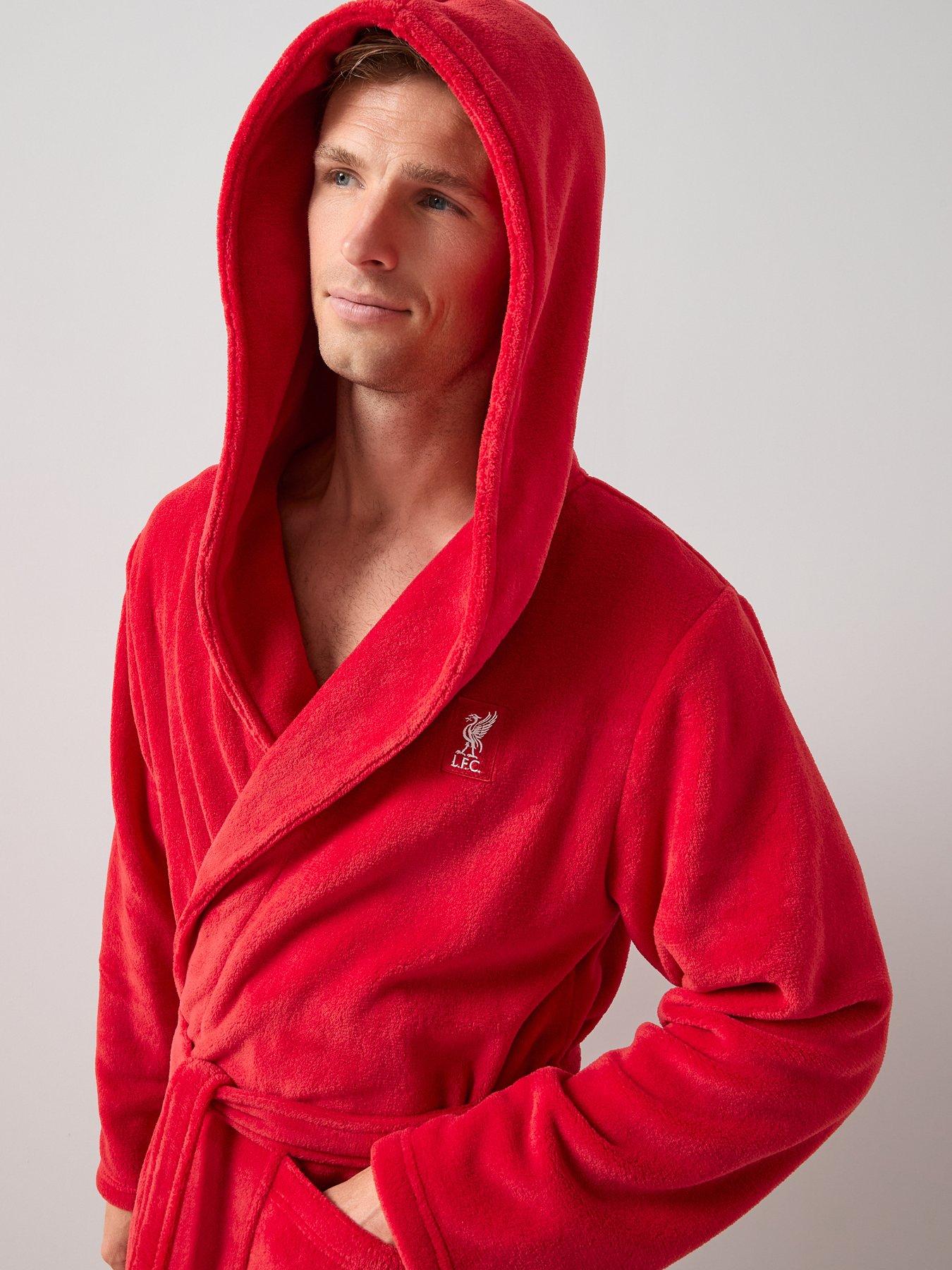 Liverpool FC LFC Mens Hooded Dressing Gown - Red | Very