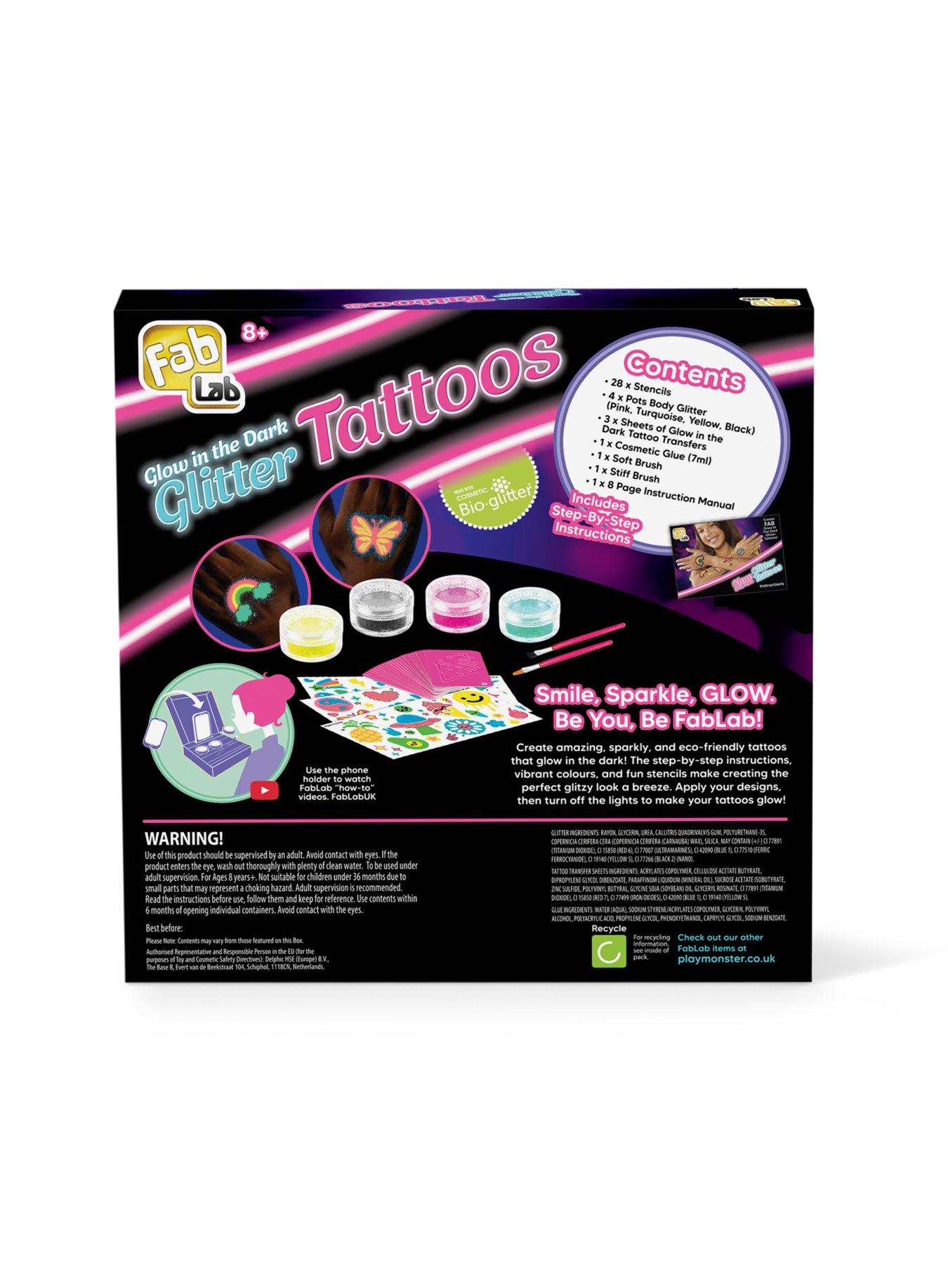 Fab Lab Glow in the Dark Glitter Tattoos | Very