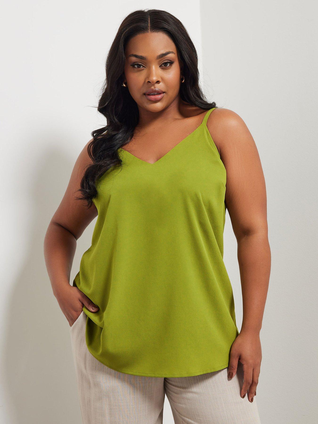 Yours Curve Cami Top - Green | Very