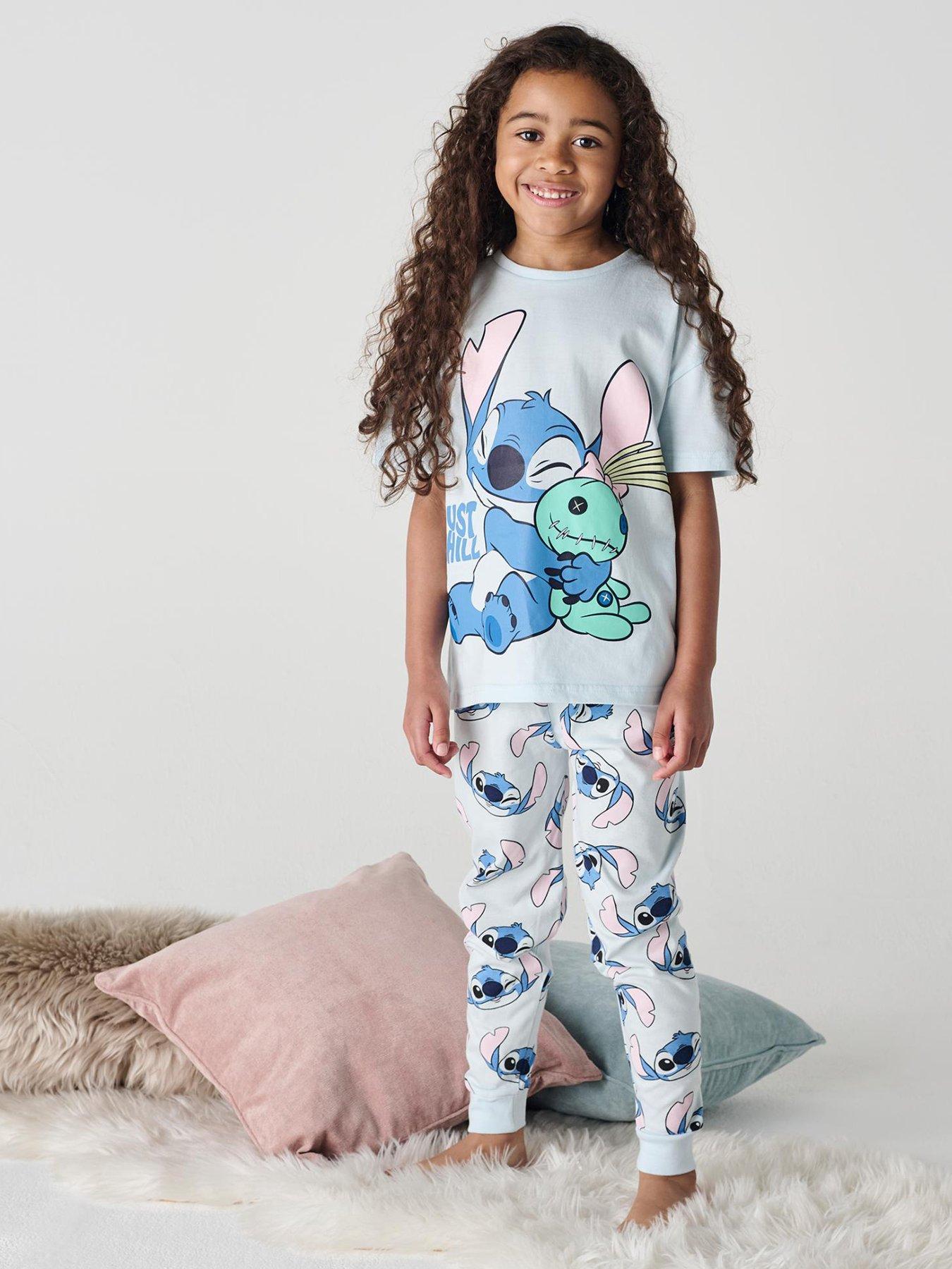 Brand Threads Stitch Girls Long Leg Pyjama Set - Blue | Very