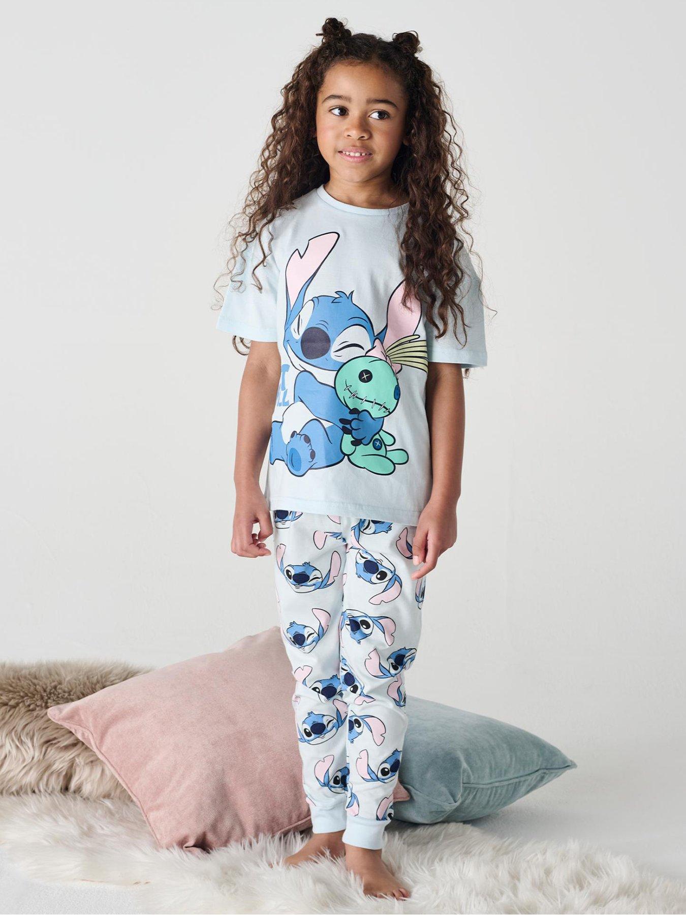 Brand Threads Stitch Girls Long Leg Pyjama Set - Blue | Very