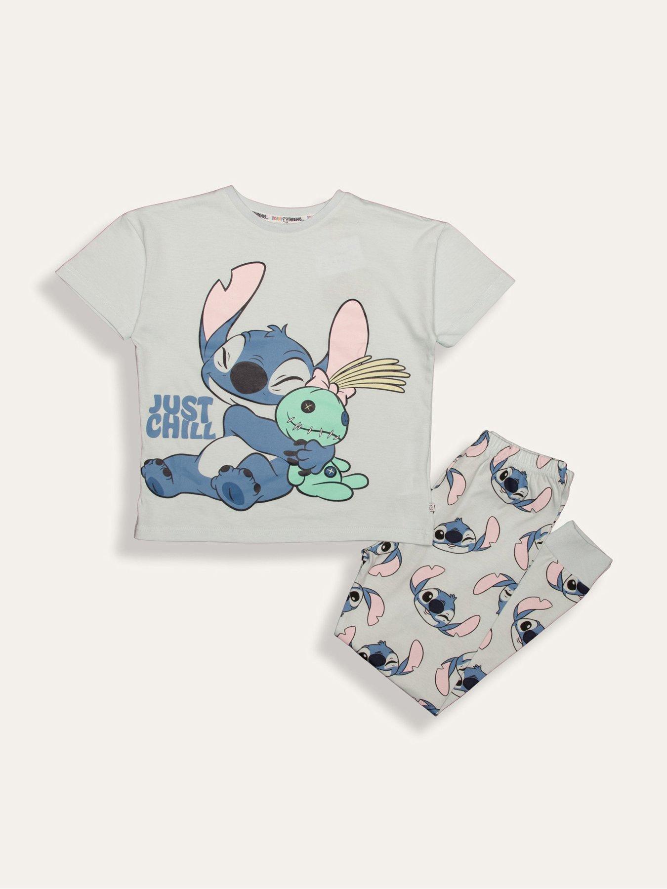 Brand Threads Stitch Girls Long Leg Pyjama Set - Blue | Very