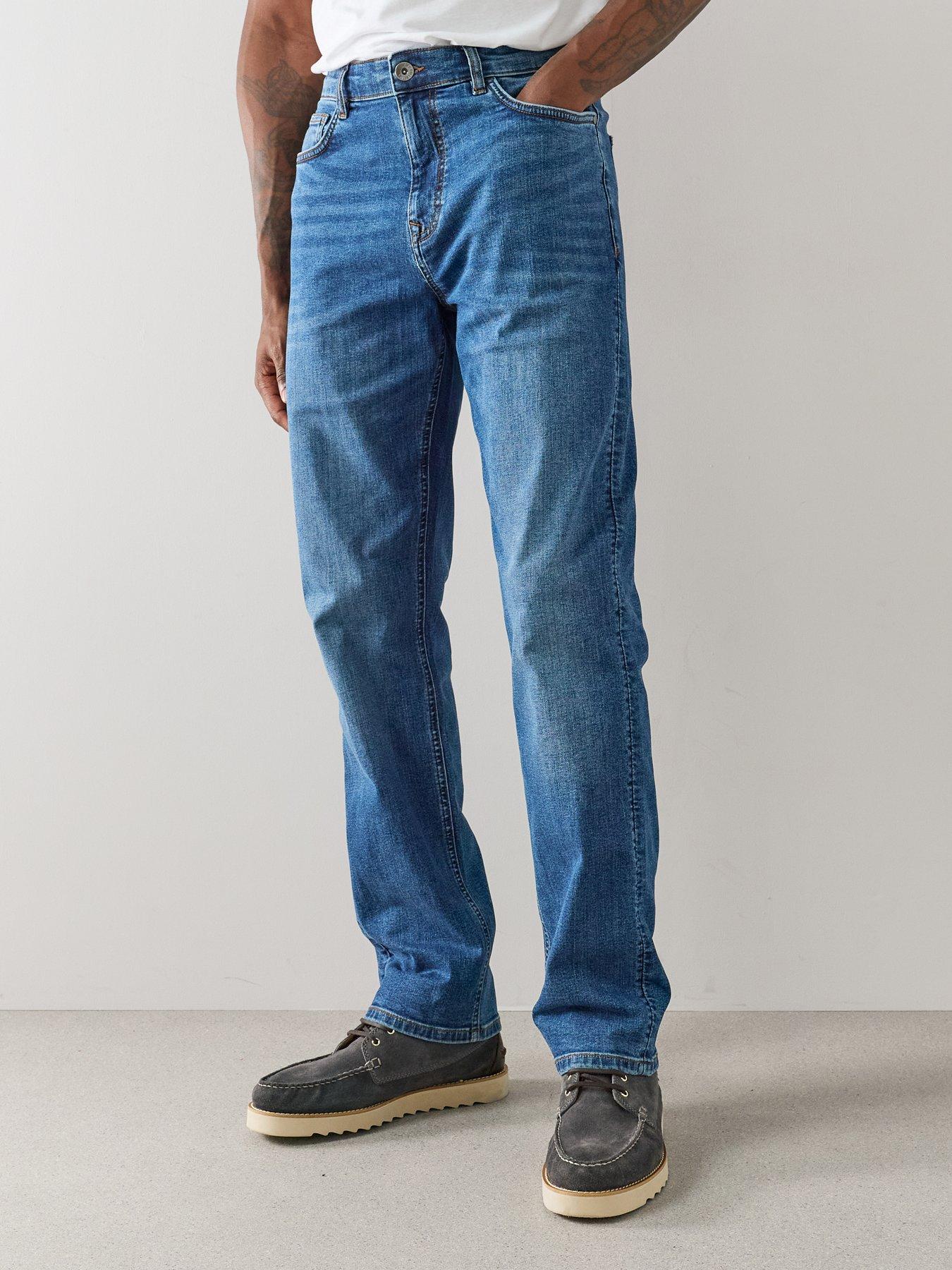 The Very Collection Straight Jeans With Stretch - Mid Wash Blue | Very