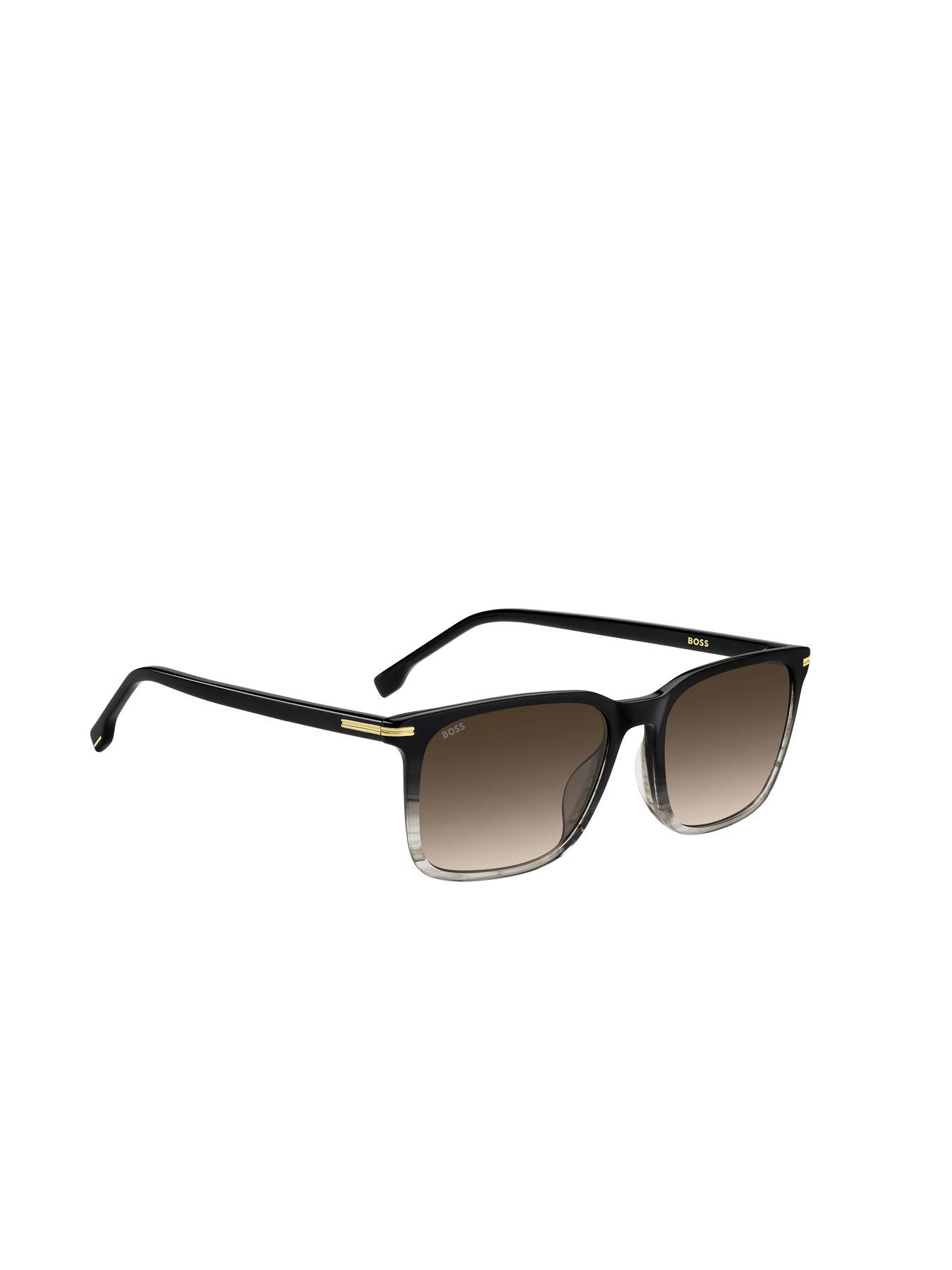 BOSS Hugo Boss Gold Temple Rectangular Sunglasses | Very