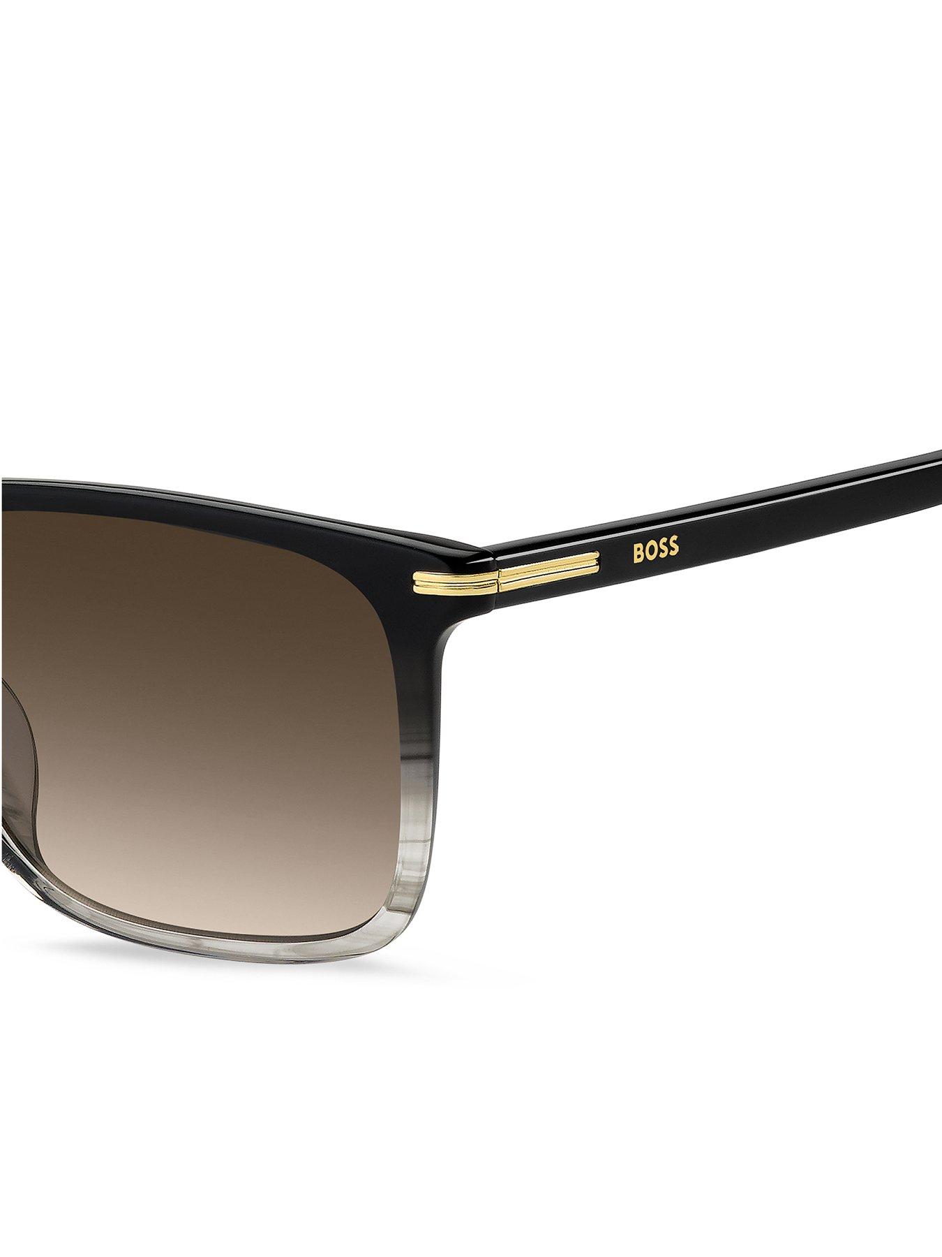BOSS Hugo Boss Gold Temple Rectangular Sunglasses | Very