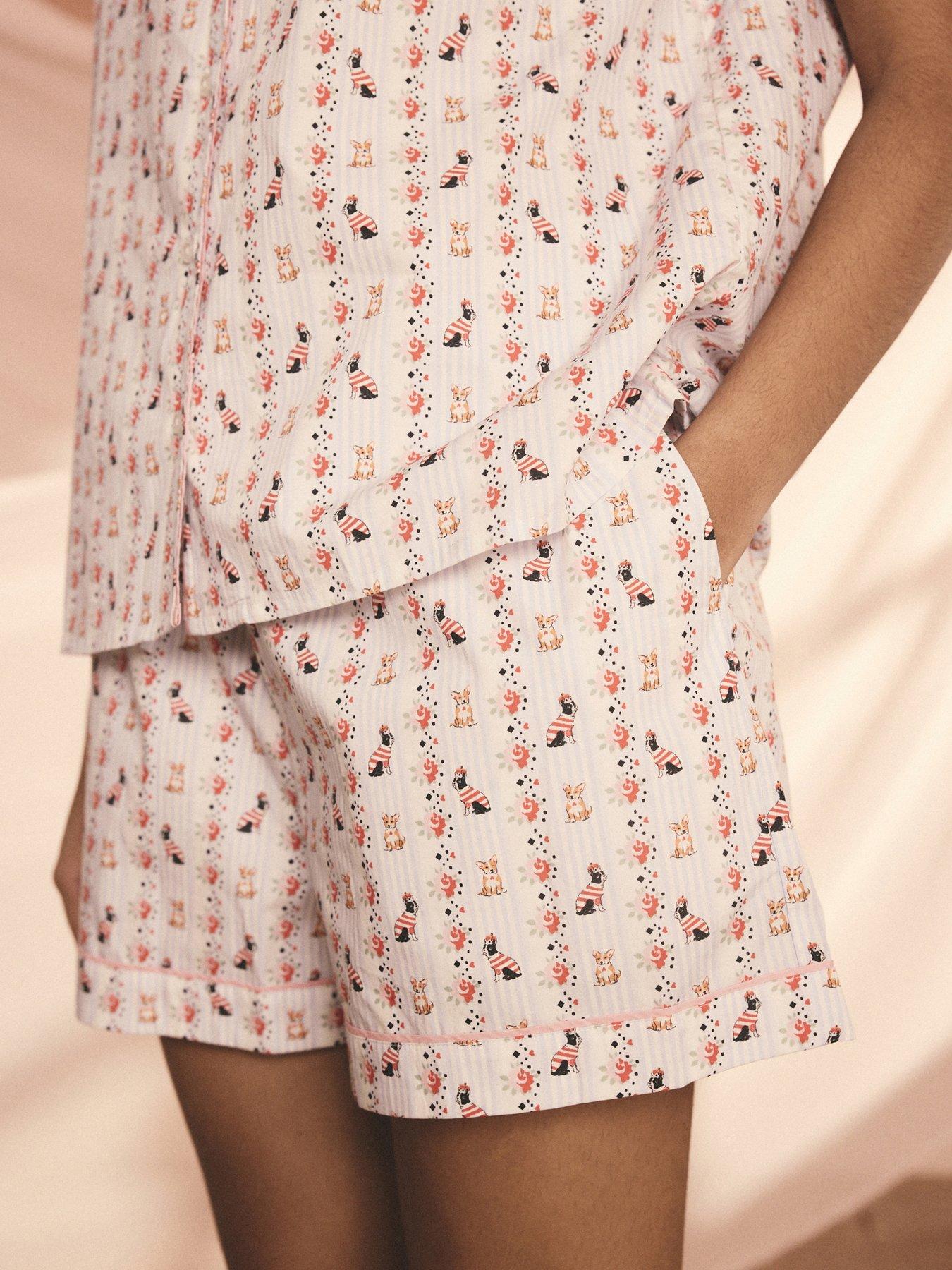 Cath Kidston Lovely London Button Through Short Pyjamas Set - Cream | Very