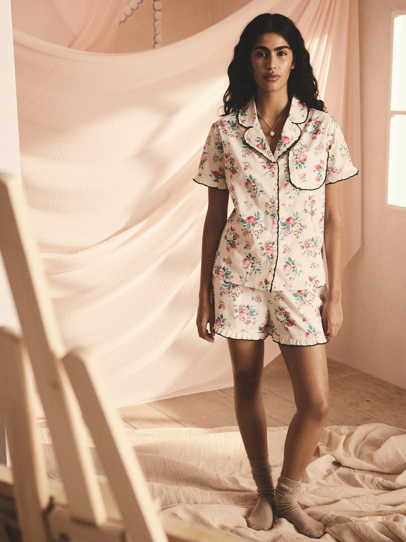 Cath Kidston Icon Bunches Short Button Up Pyjamas - Cream | Very