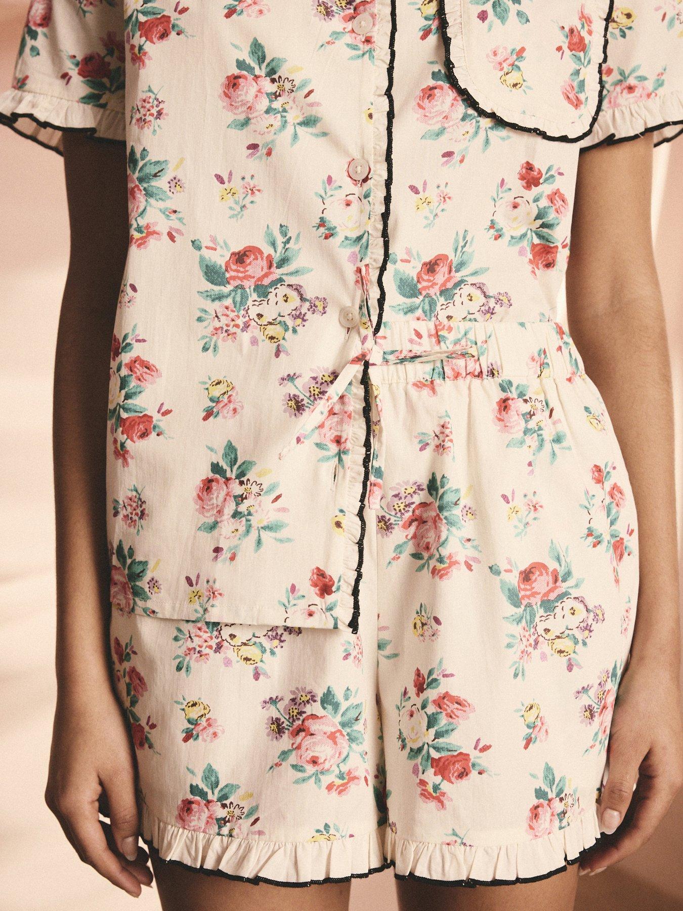 Cath Kidston Icon Bunches Short Button Up Pyjamas - Cream | Very