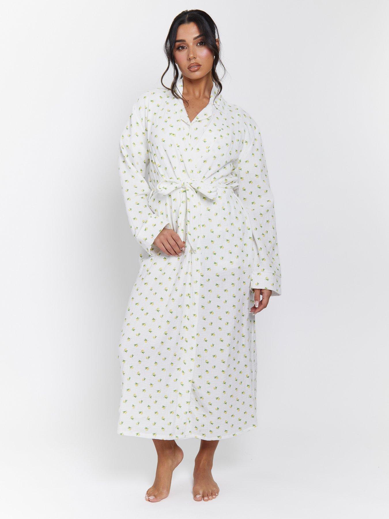 Loungeable Cotton Waffle Robe - Yellow | Very