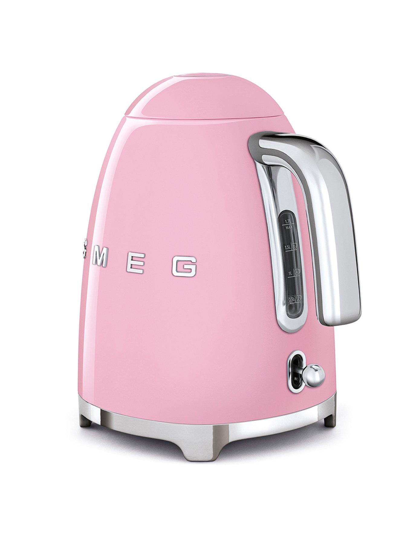 Smeg EEJB167 50s Retro Style Kettle and 4-Slice Toaster - Pastel Pink ...