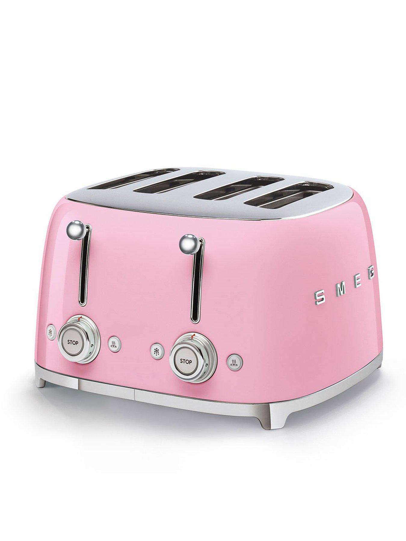Smeg EEJB167 50s Retro Style Kettle and 4-Slice Toaster - Pastel Pink ...