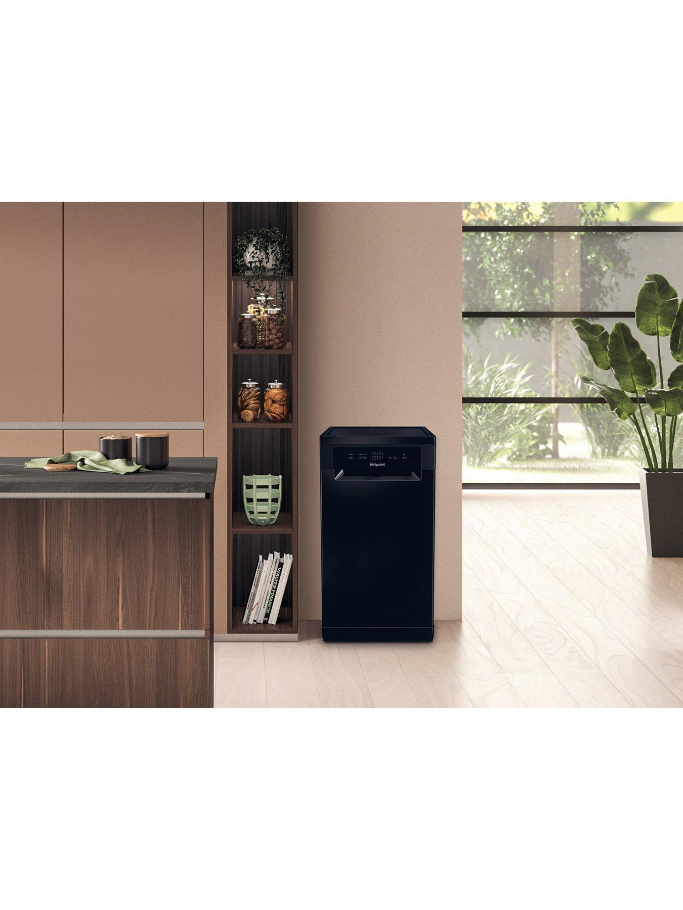 Hotpoint HP2FE10CS90BUK Freestanding Slimline Dishwasher - Black | Very