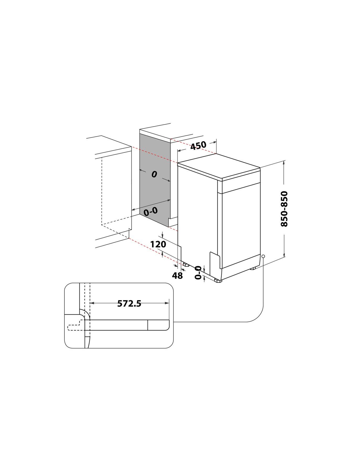 Hotpoint HP2FE10CS90BUK Freestanding Slimline Dishwasher - Black | Very