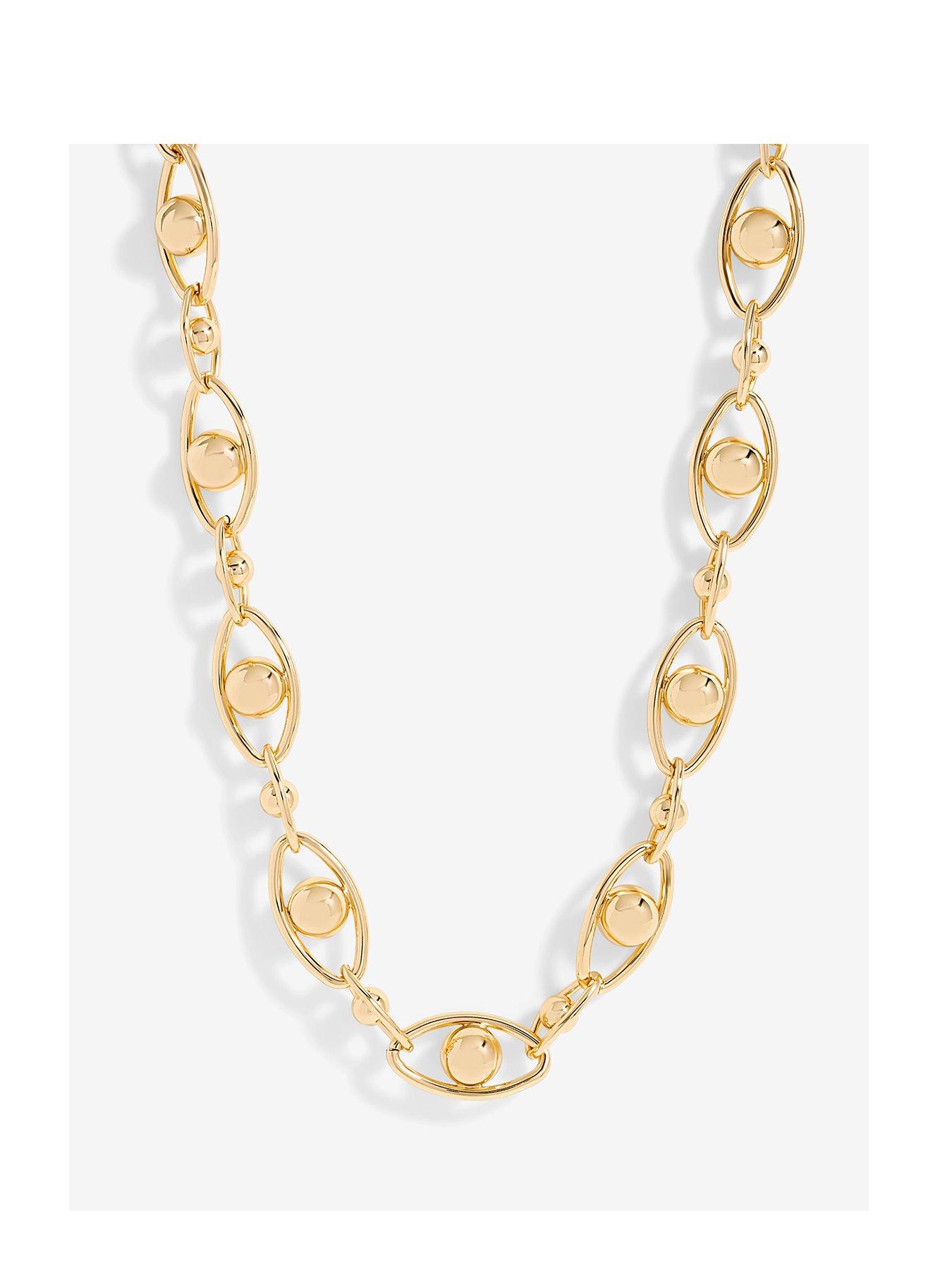 Jon Richard Gold Plated Polished Orb Chain Necklace | Very