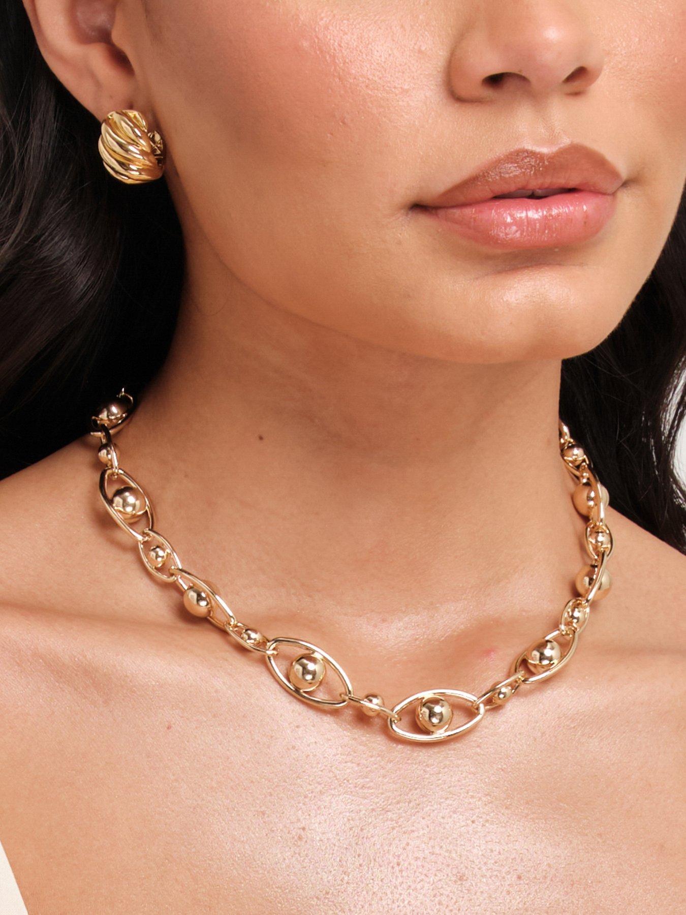 Jon Richard Gold Plated Polished Orb Chain Necklace | Very